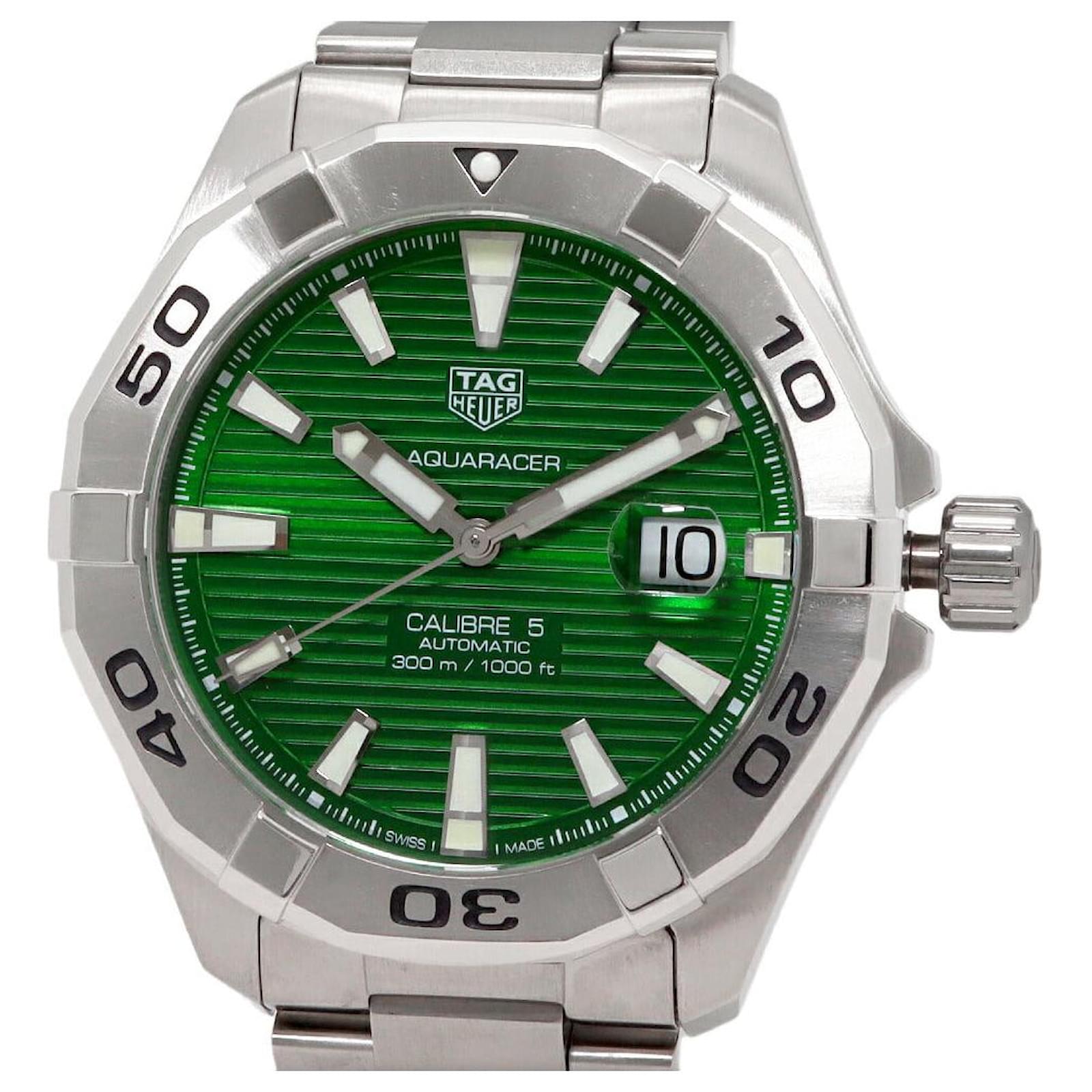 TAG Heuer Green Dial Aquaracer Automatic Watch WAY2015 Metal ref ...