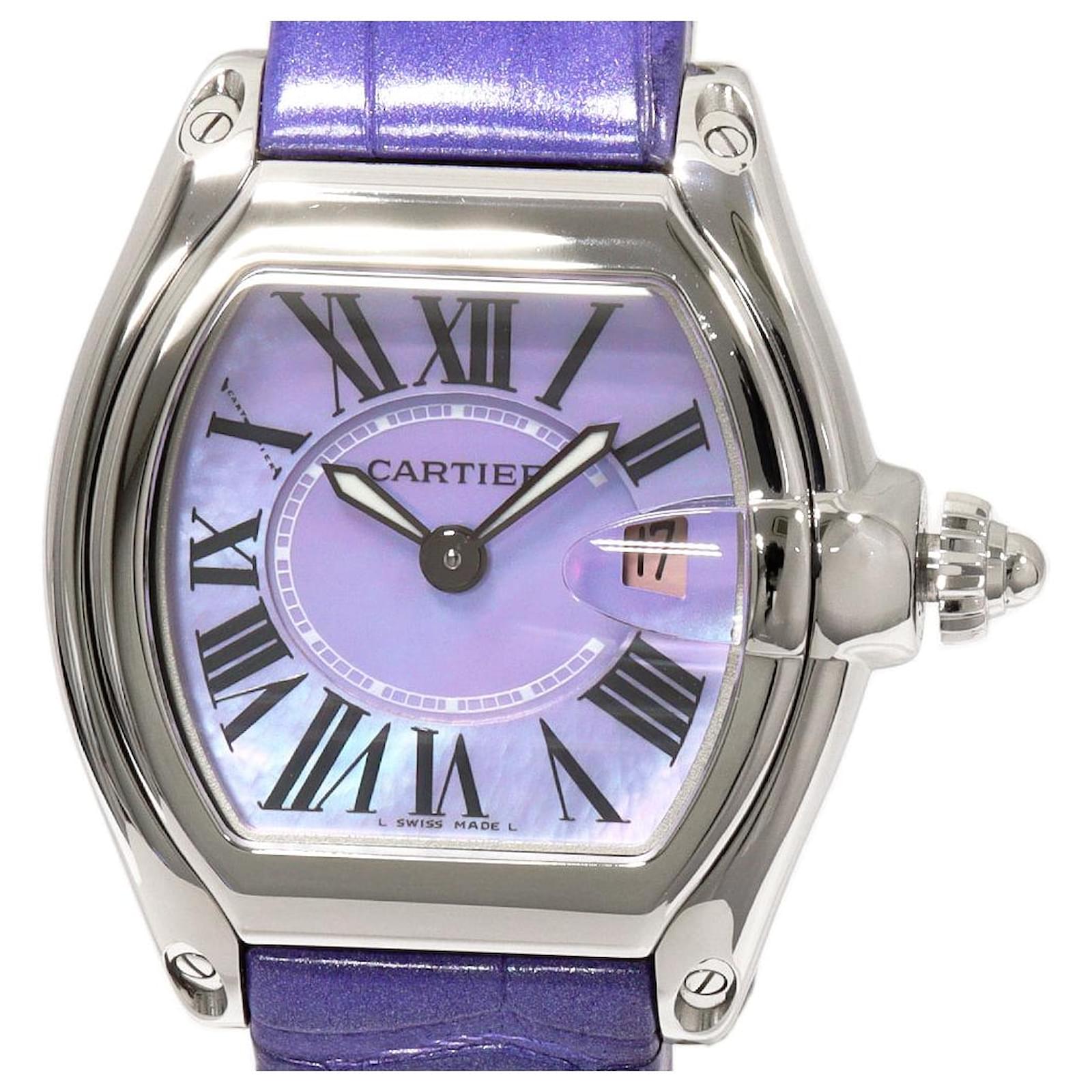 Cartier Roadster Stainless Steel Watch Purple Metal ref.1657396 - Joli ...