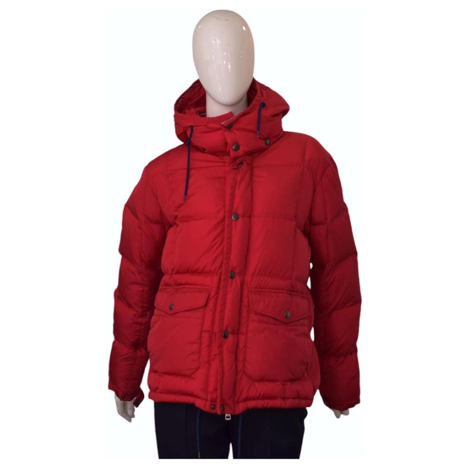 Moncler Giubbotto Red Quilted Puffer Padded Down Long Jacket Coat P ...