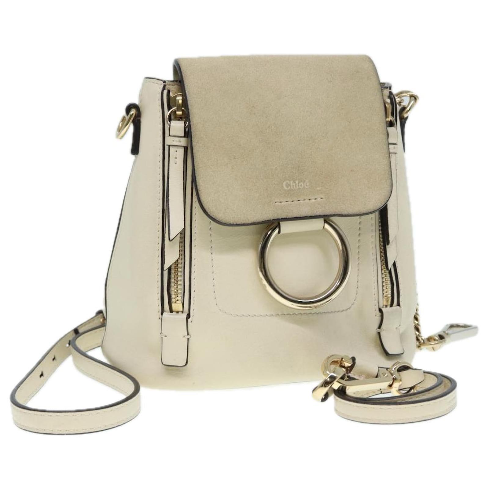 Chloé Chloe Fay Backpack Suede Beige Gold Auth hk1579 Golden ref ...