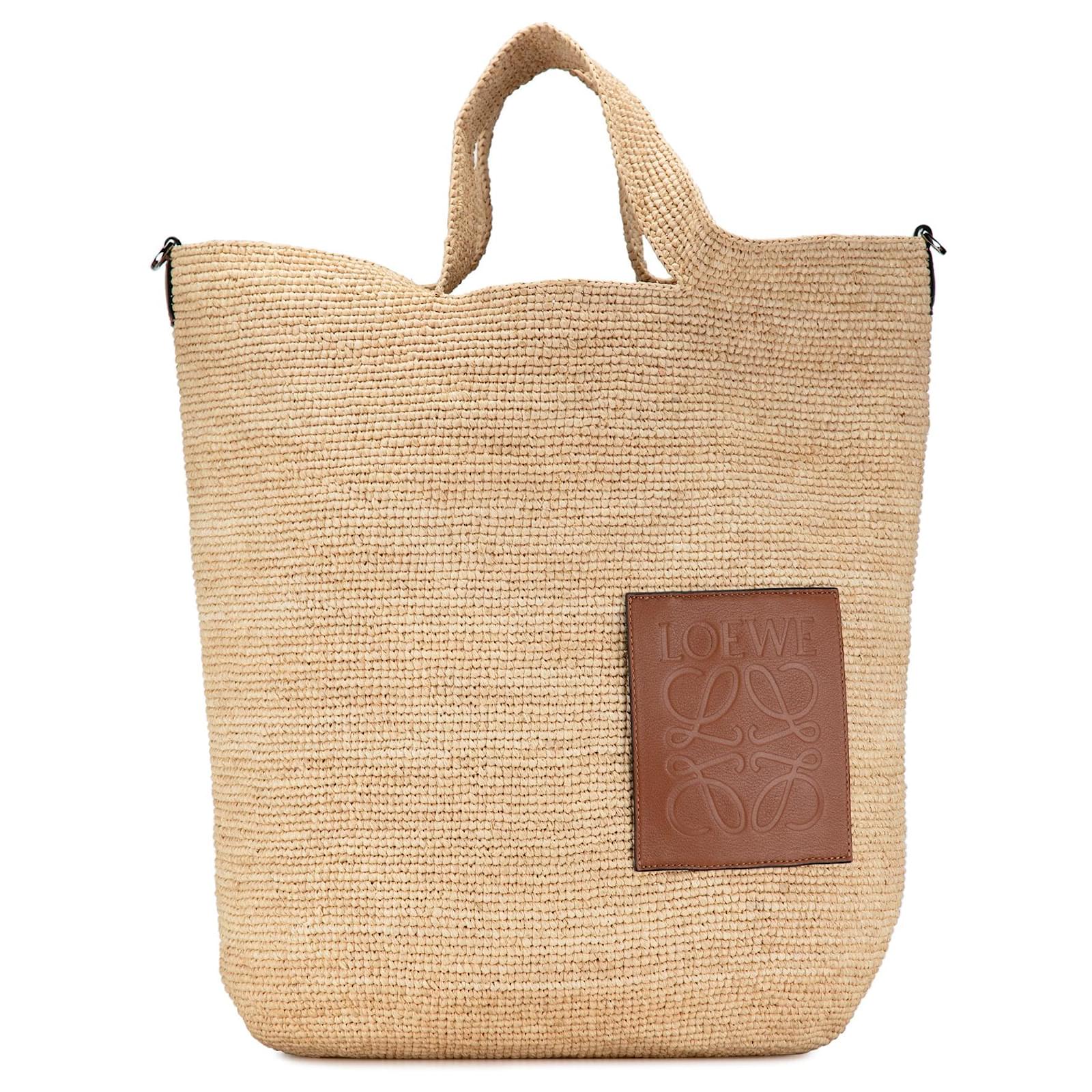 Beige LOEWE Large Raffia Slit Satchel Wicker ref.1663082 - Joli Closet