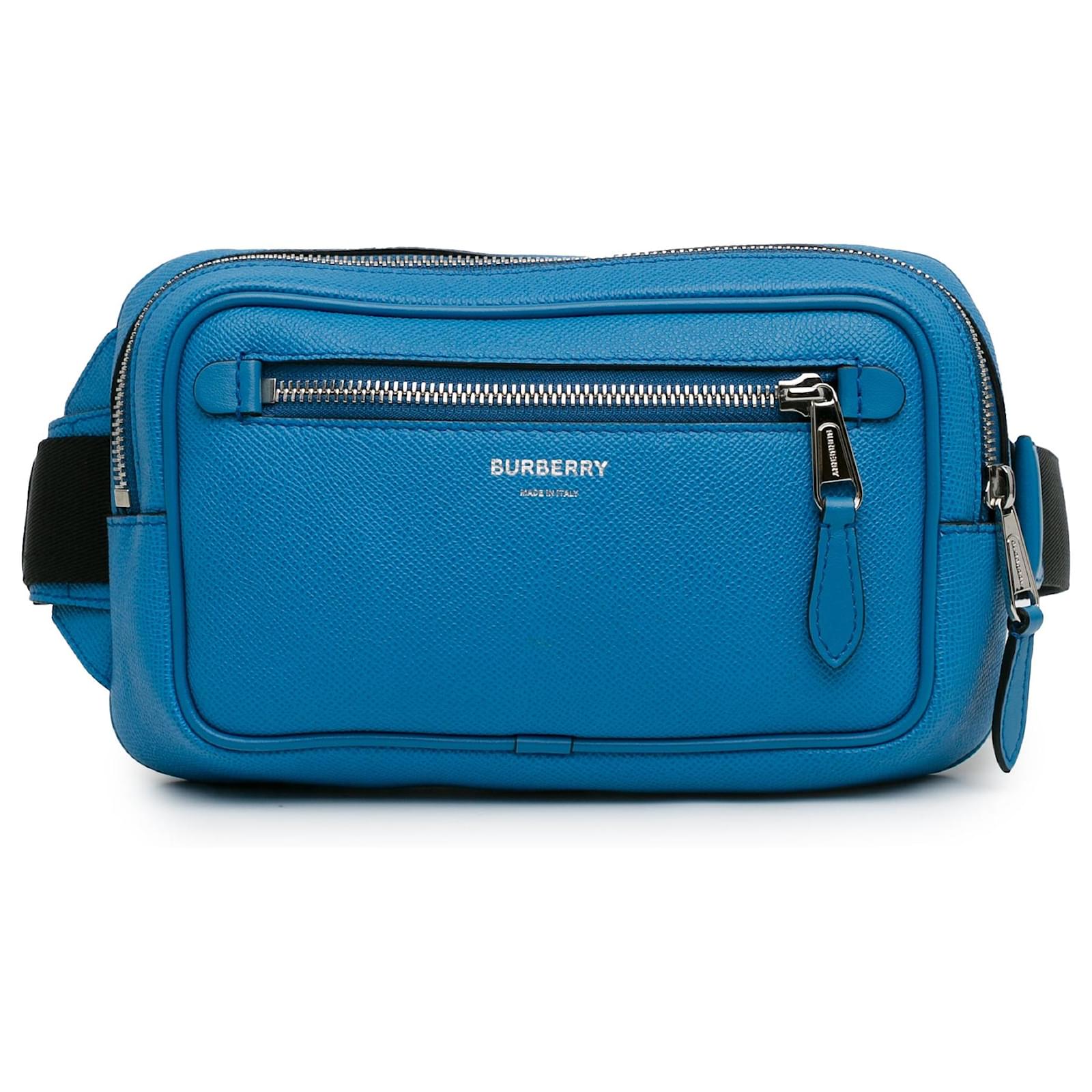Blue Burberry Paddy Logo Belt Bag Leather ref.1663185 - Joli Closet