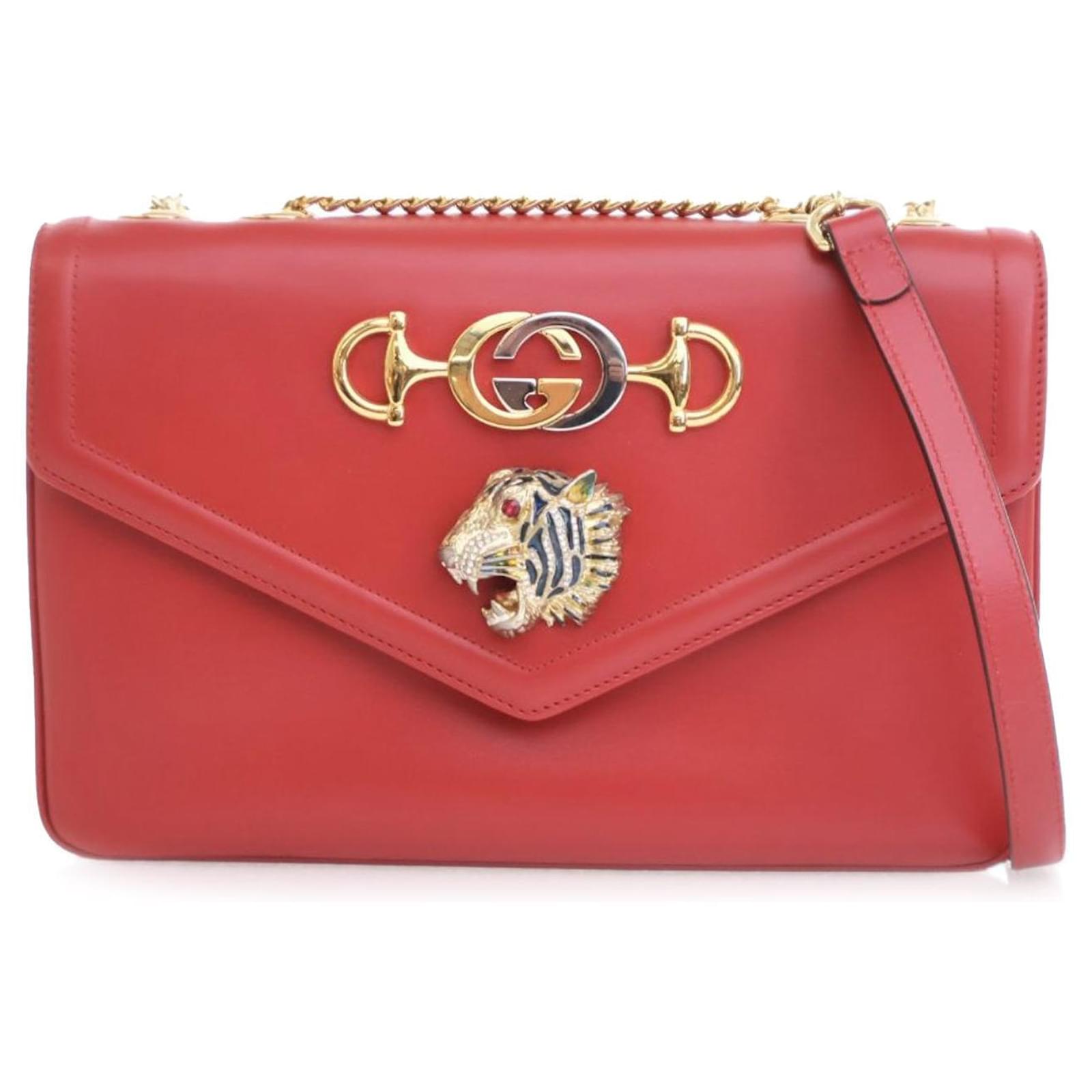 Red Gucci Medium Leather Rajah Crossbody ref.1663743 - Joli Closet