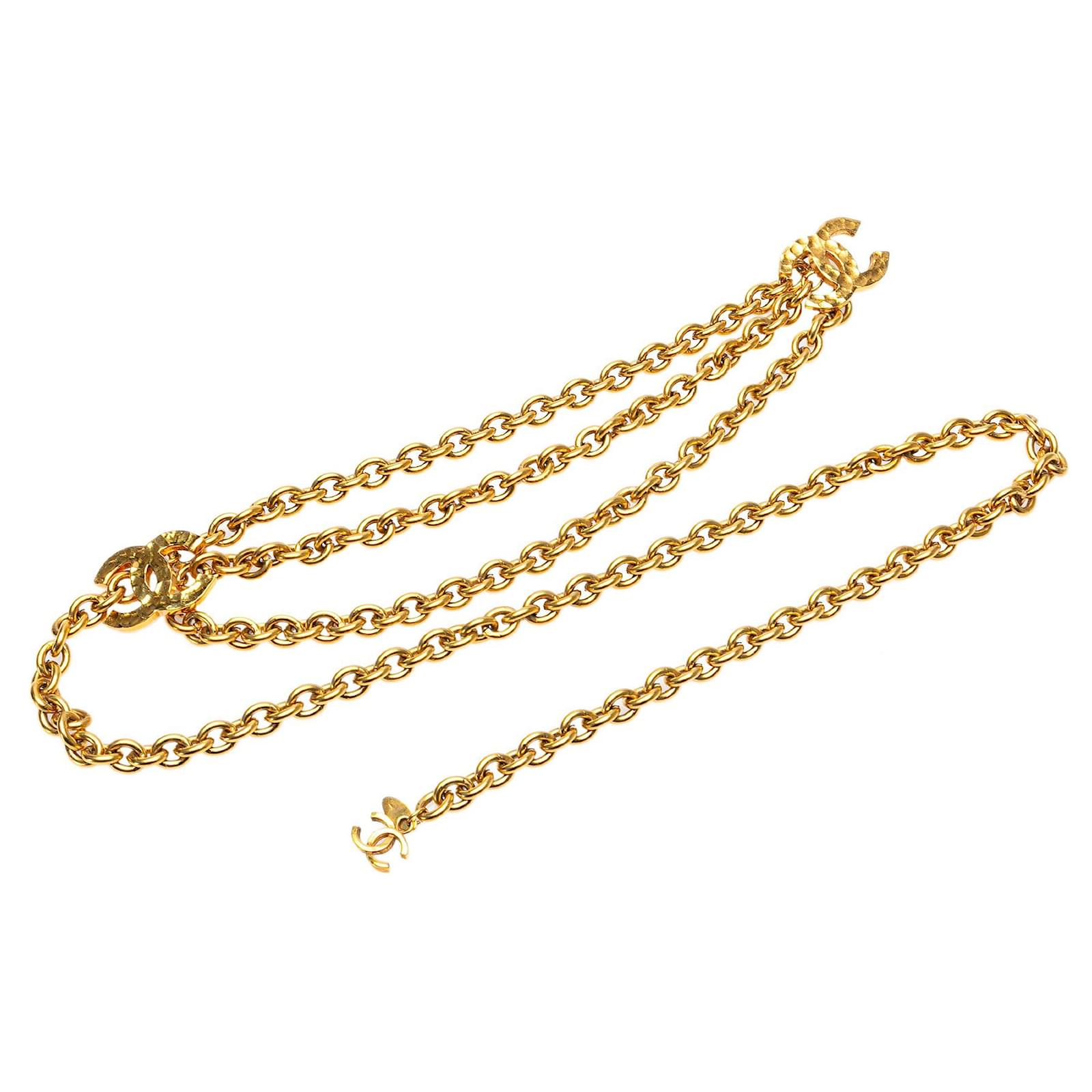 Gold Chanel Gold Plated CC Chain Link Belt Golden Metal ref.1664124 ...