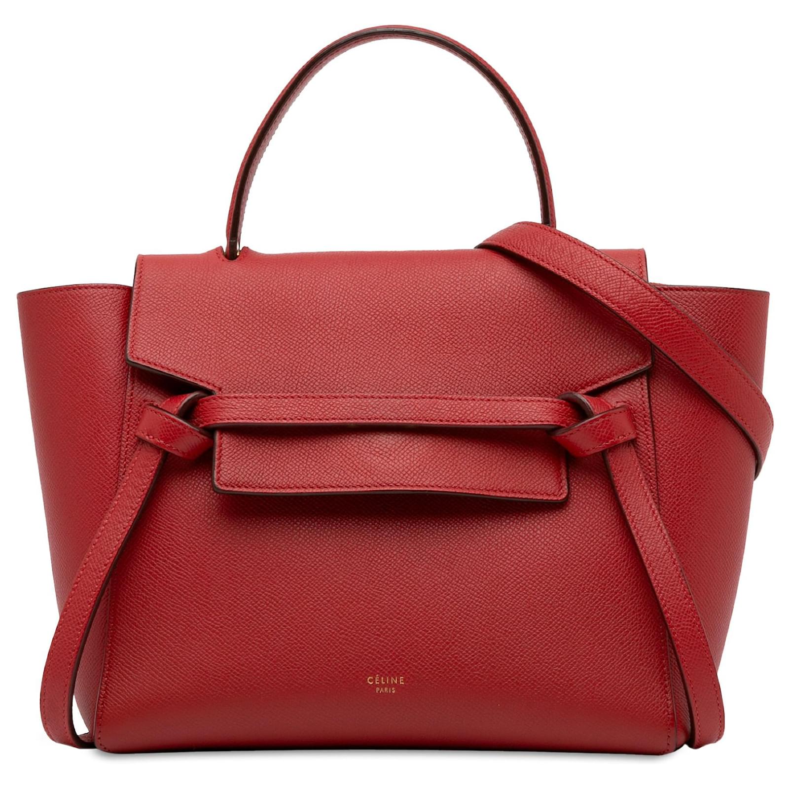Céline Red Celine Micro Belt Bag Satchel Leather ref.1664500 - Joli Closet
