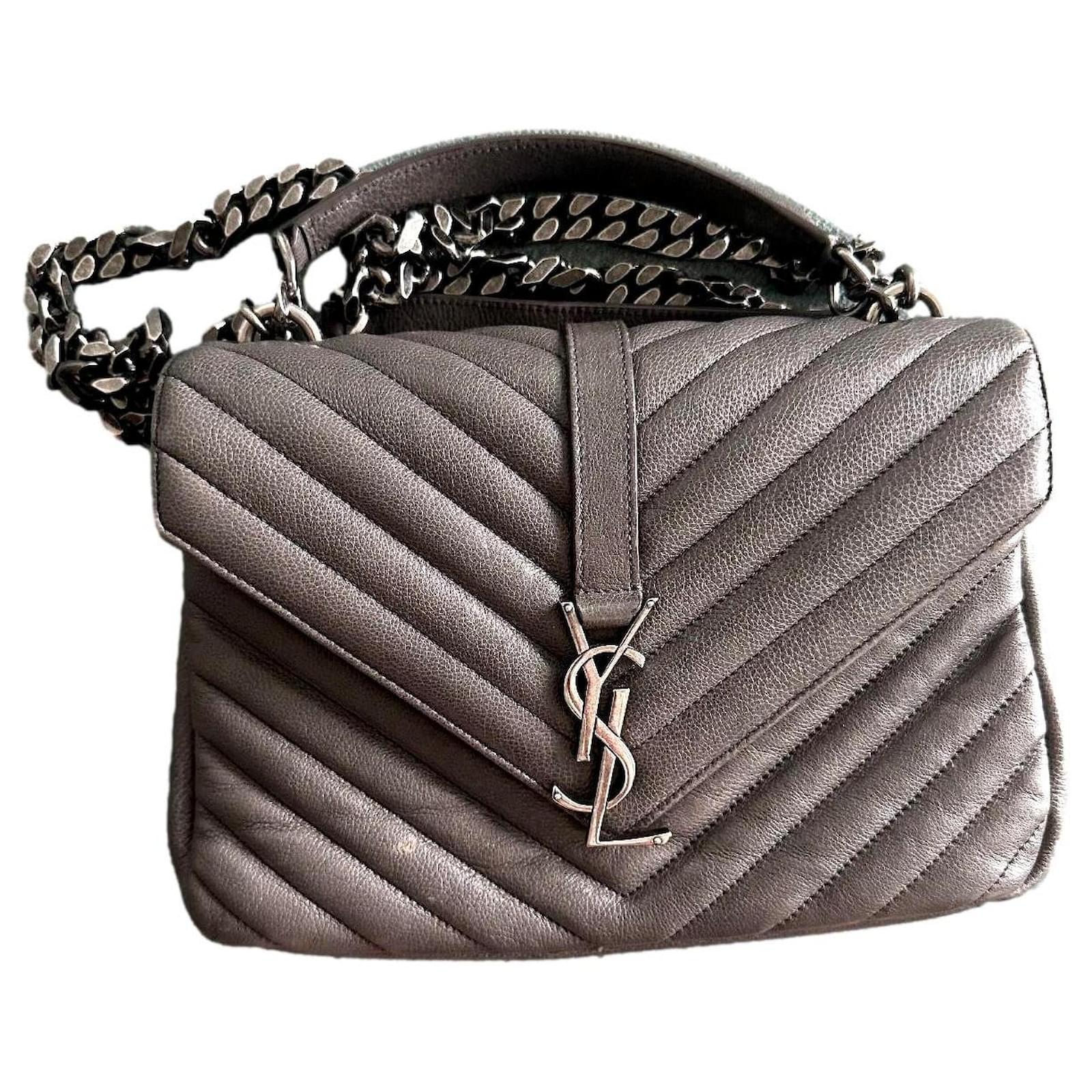 Yves Saint Laurent Handbags Grey Leather ref.1665020 - Joli Closet