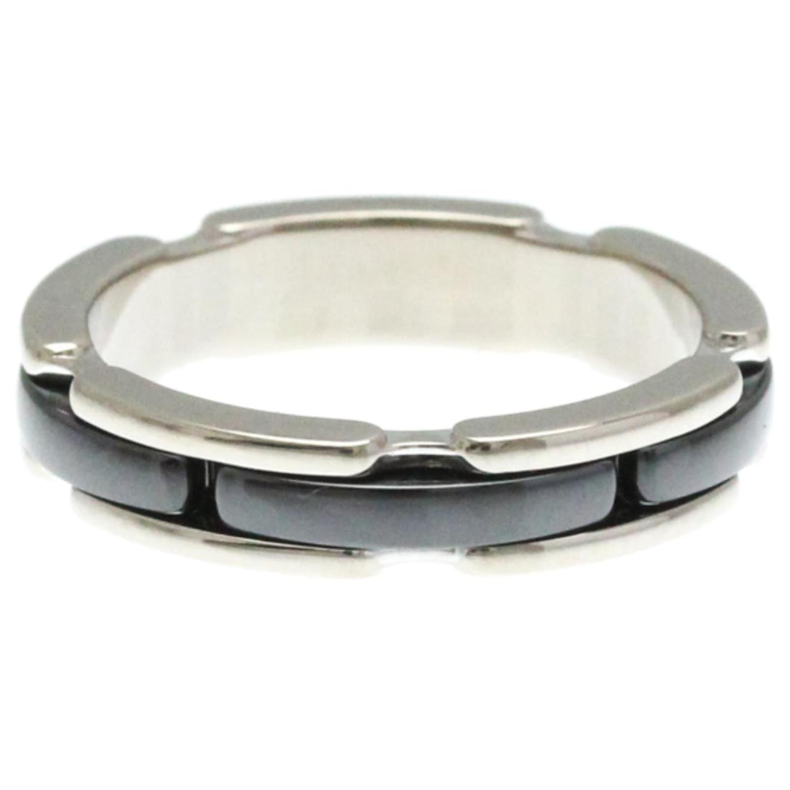 Chanel Ultra Collection Band Ring Silvery White gold Ceramic ref ...