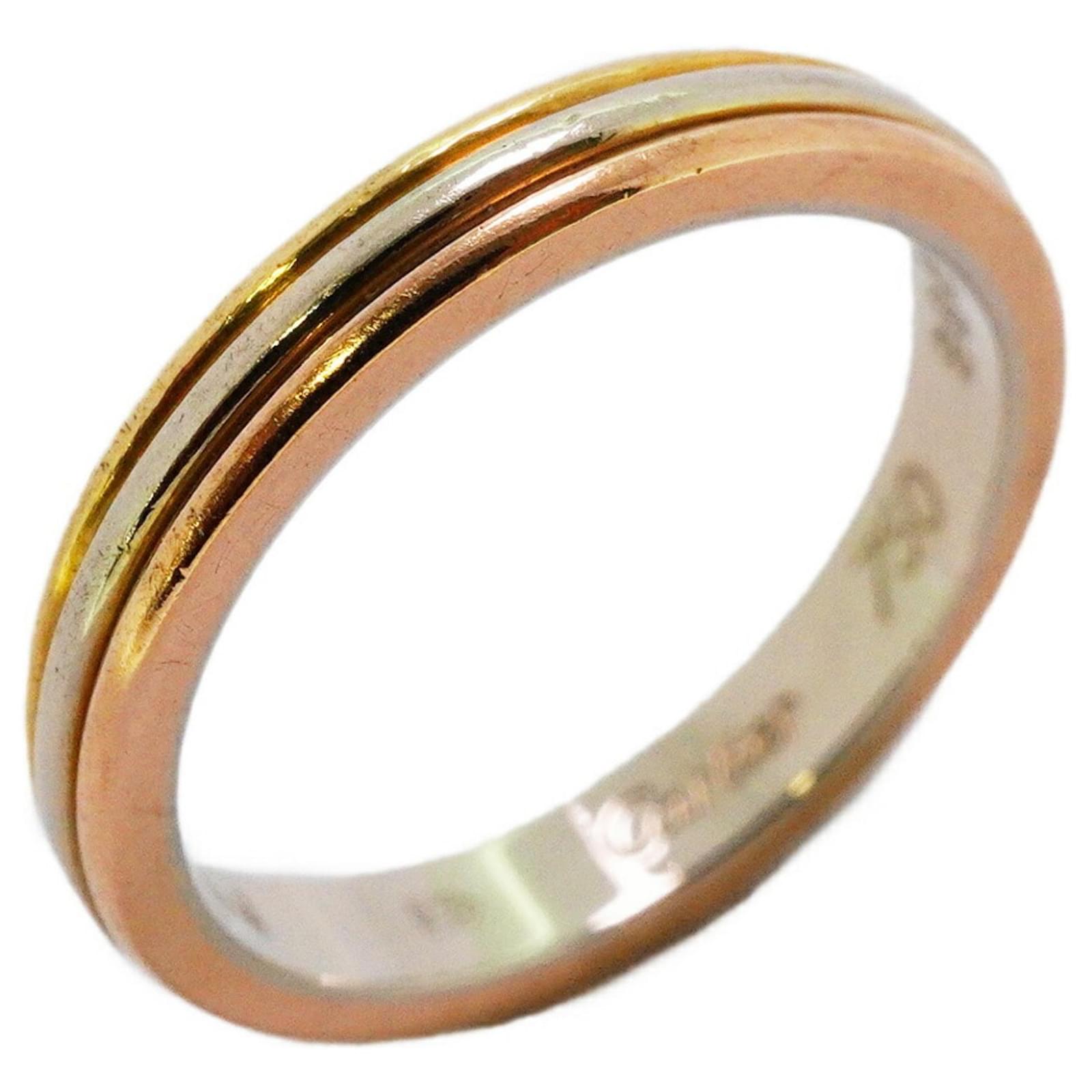 Cartier Trinity Band Ring White gold Yellow gold Pink gold ref.1666113 ...