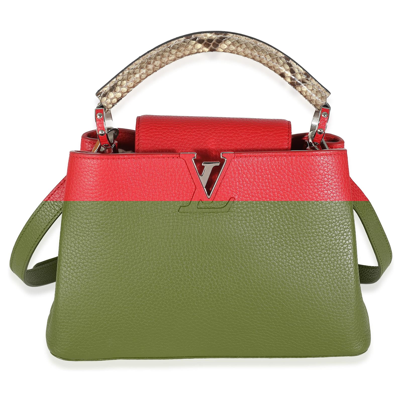 Louis Vuitton Rubis Taurillon Python Capucines BB Red Leather Exotic ...