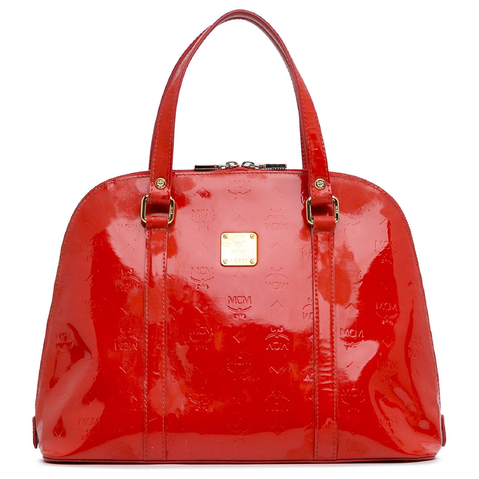 MCM Red Visetos Patent Handbag Leather Patent leather ref.1671263 ...