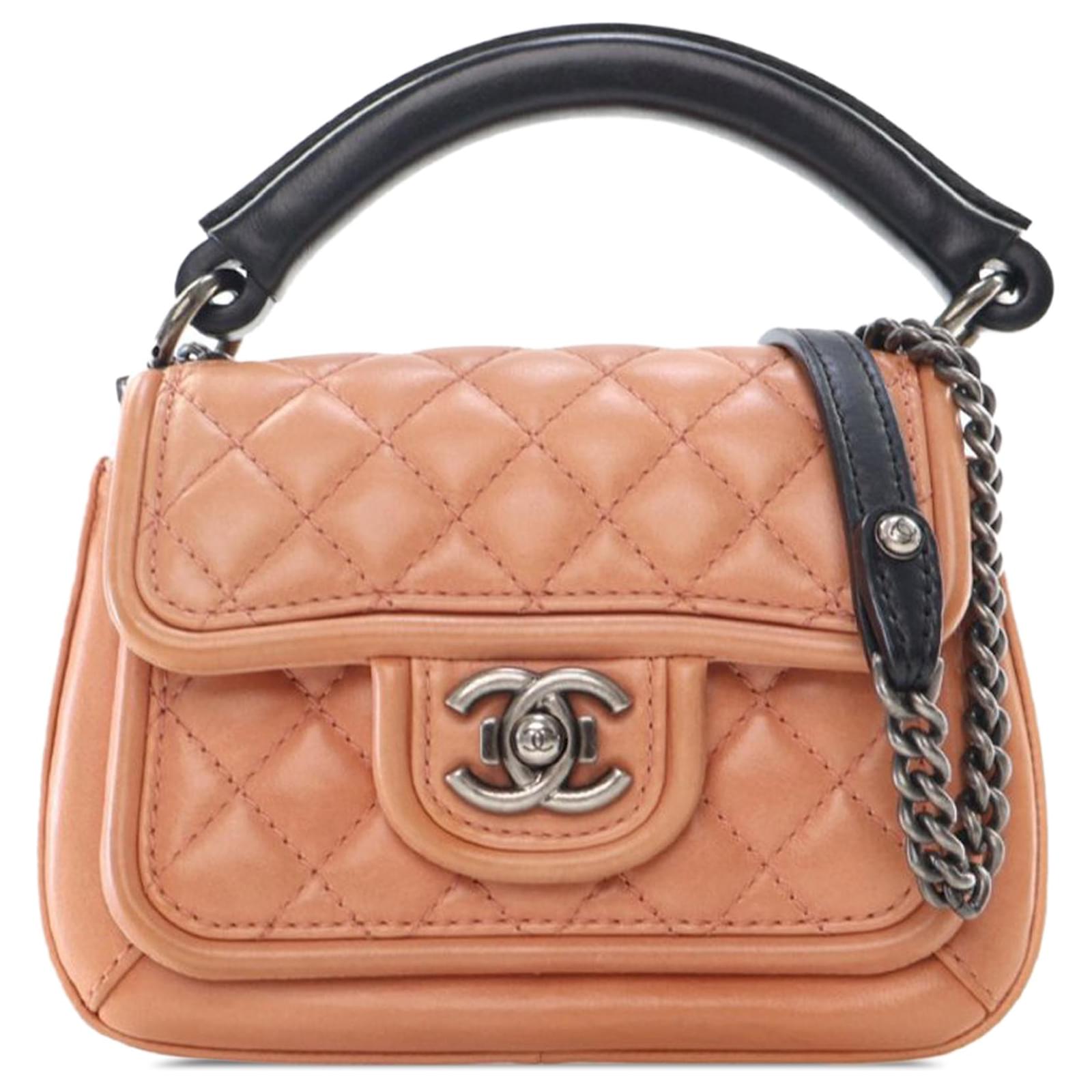 Chanel Brown Small Quilted Calfskin Prestige Flap Light brown Leather ...