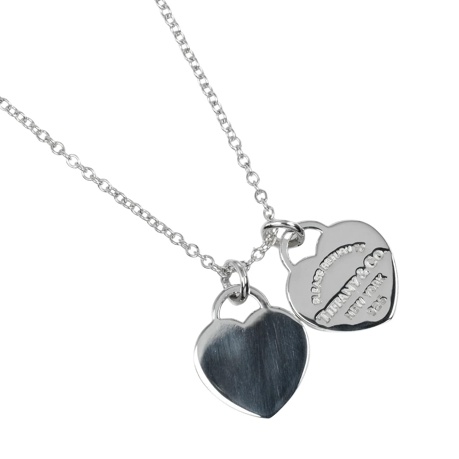 Tiffany & Co. Return to Double Heart Tag Necklace Silver ref.1673504 ...