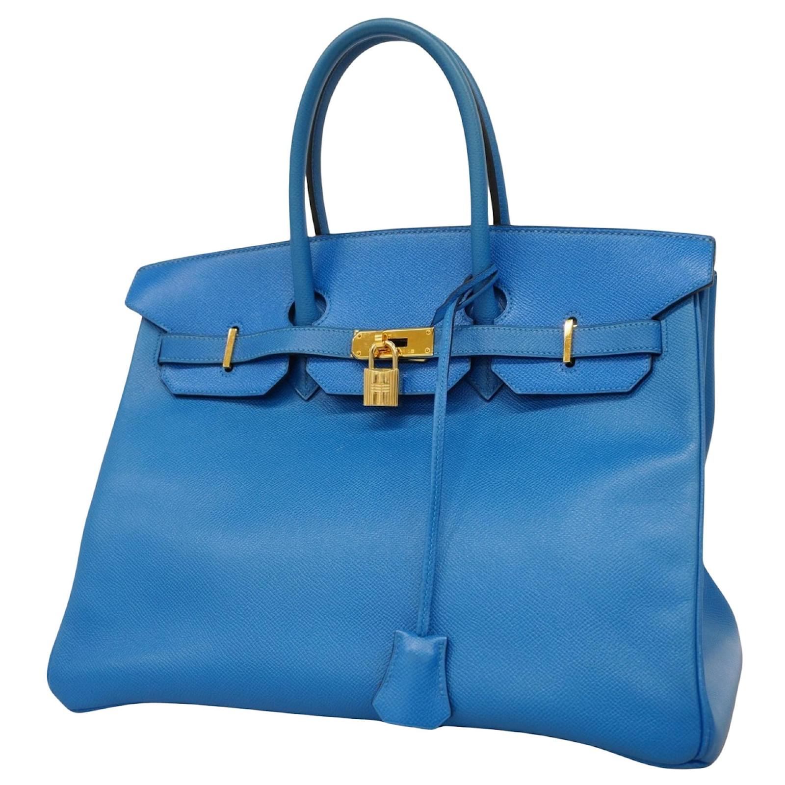 Hermès Birkin 35 Blue Leather ref.JC1674919 (Sold) - Joli Closet