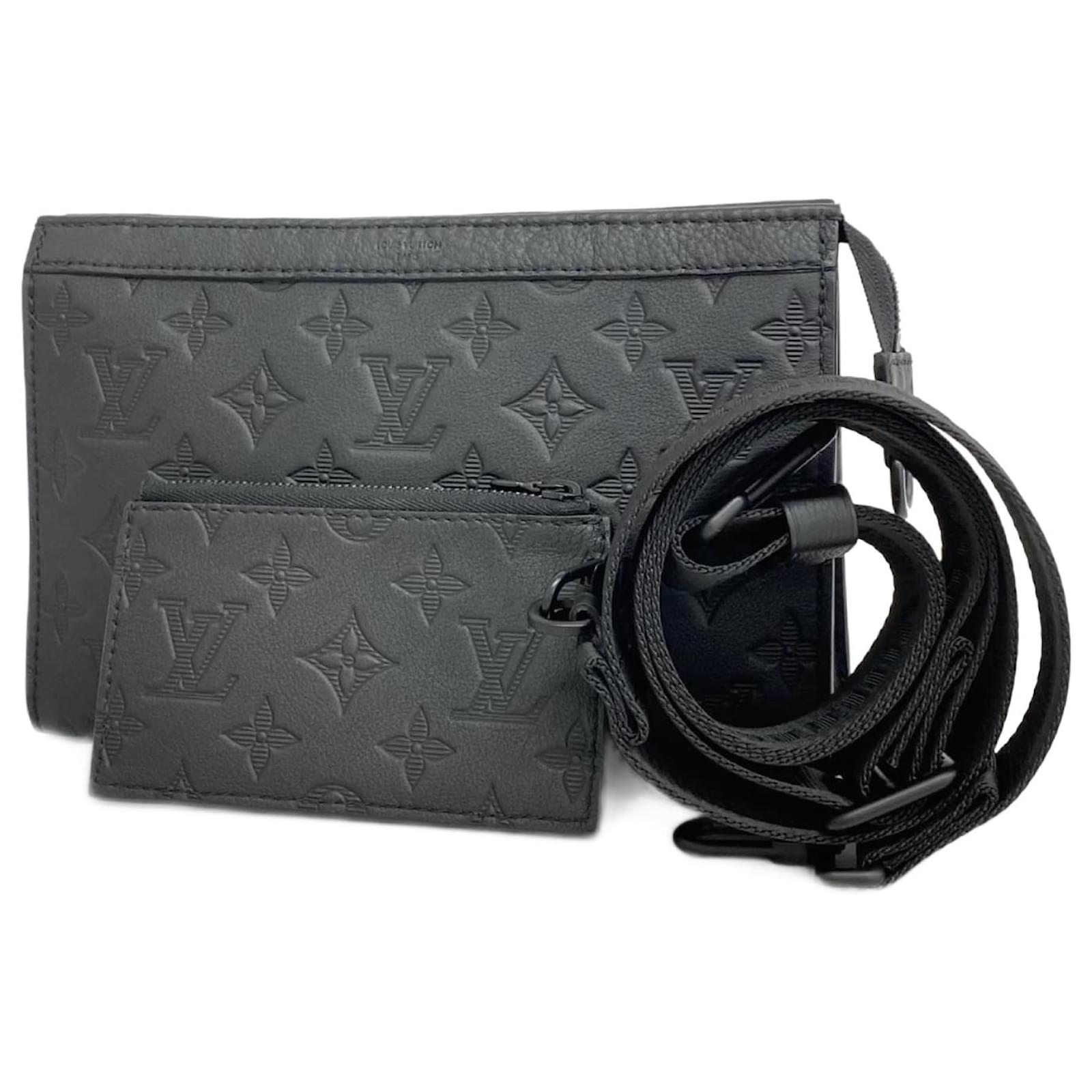 Louis Vuitton Monogram Shadow Gaston Shoulder Bag Black ref.1674993 ...