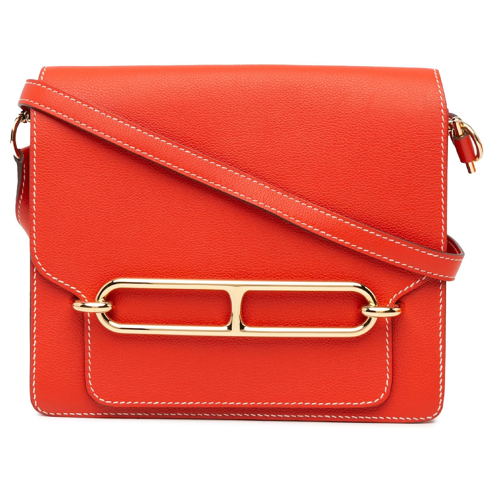 Hermès Orange Evercolor Sac Roulis 23 Leather Pony-style calfskin ref ...