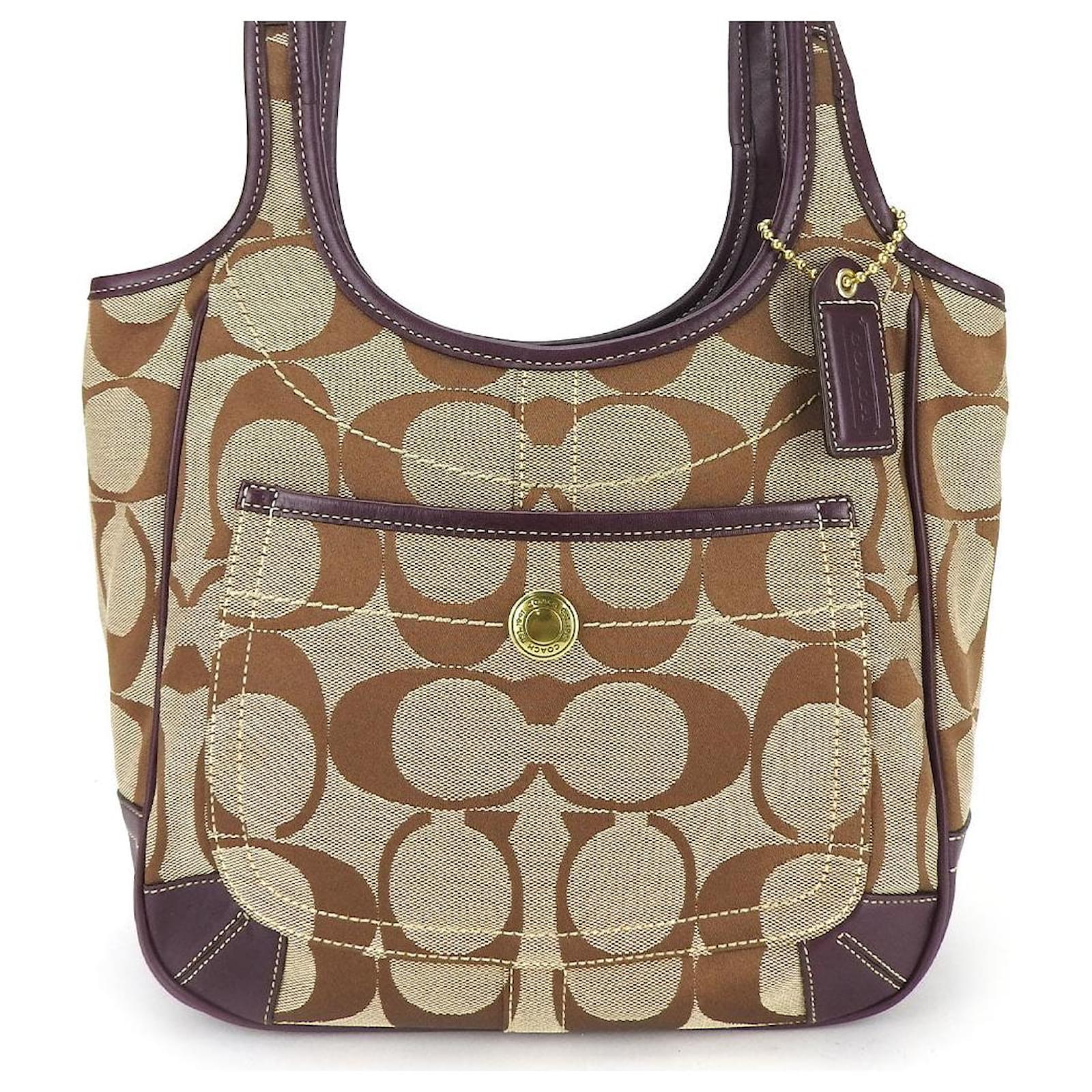 Coach Canvas Leather Tote Bag 11292 Beige Cloth ref.1677069 - Joli Closet
