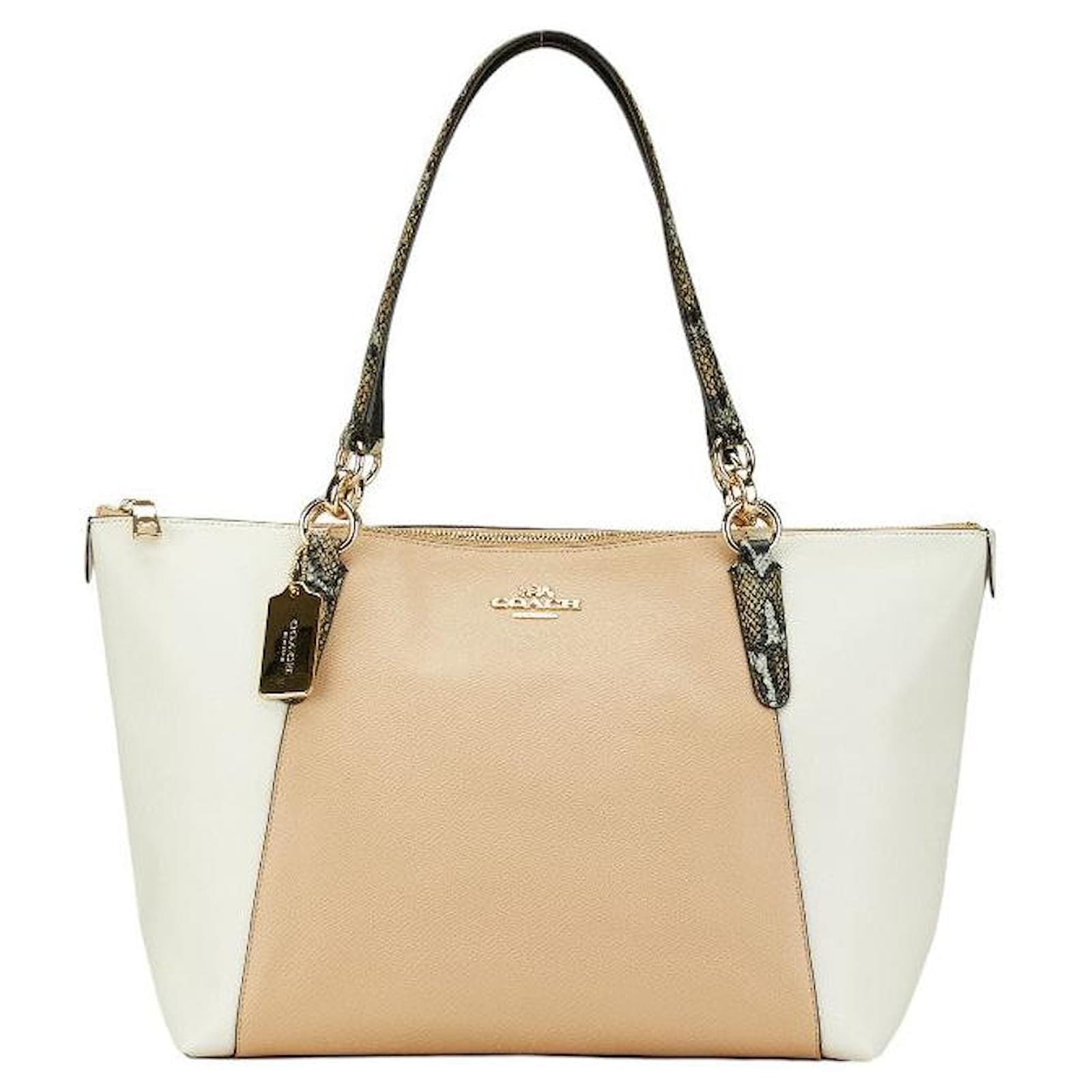 Sac en cuir 2 en 1 Coach F38308 Beige ref.1678659 - Joli Closet