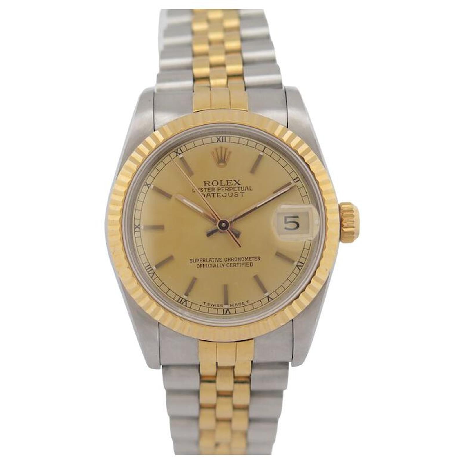 VINTAGE ROLEX WATCH 68273 OYSTER PERPETUAL DATEJUST 31 MM GOLD AND ...