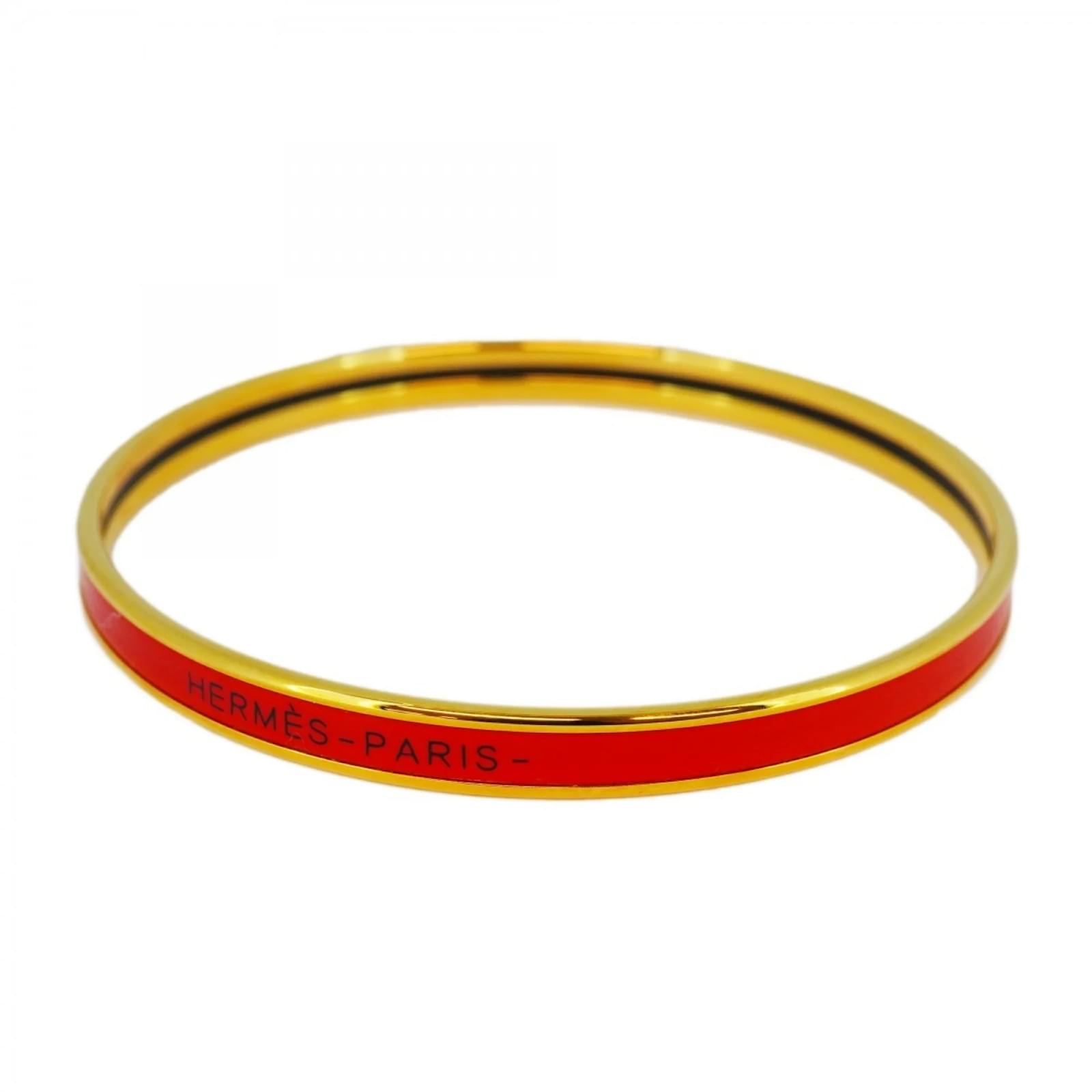 Hermès Hermes Gold and Red Enamel Bangle Golden Gold-plated ref ...