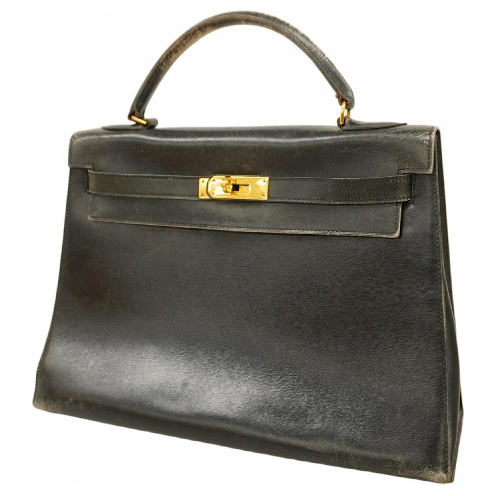 Hermès Hermes Kelly 32 Handbag in Black Box Calf Leather (Sold) - Joli ...