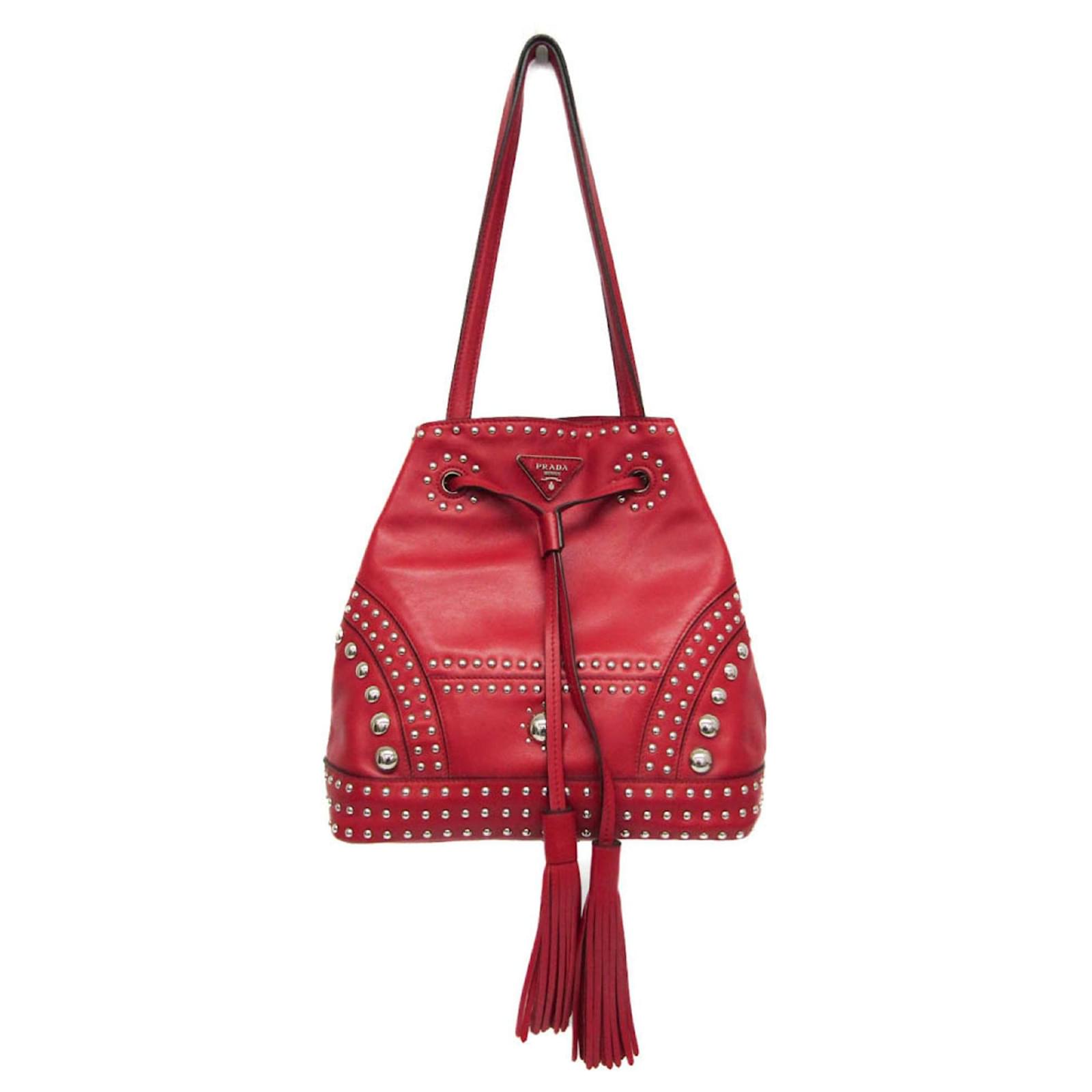 Prada Bucket bag Red Leather ref.1693054 - Joli Closet