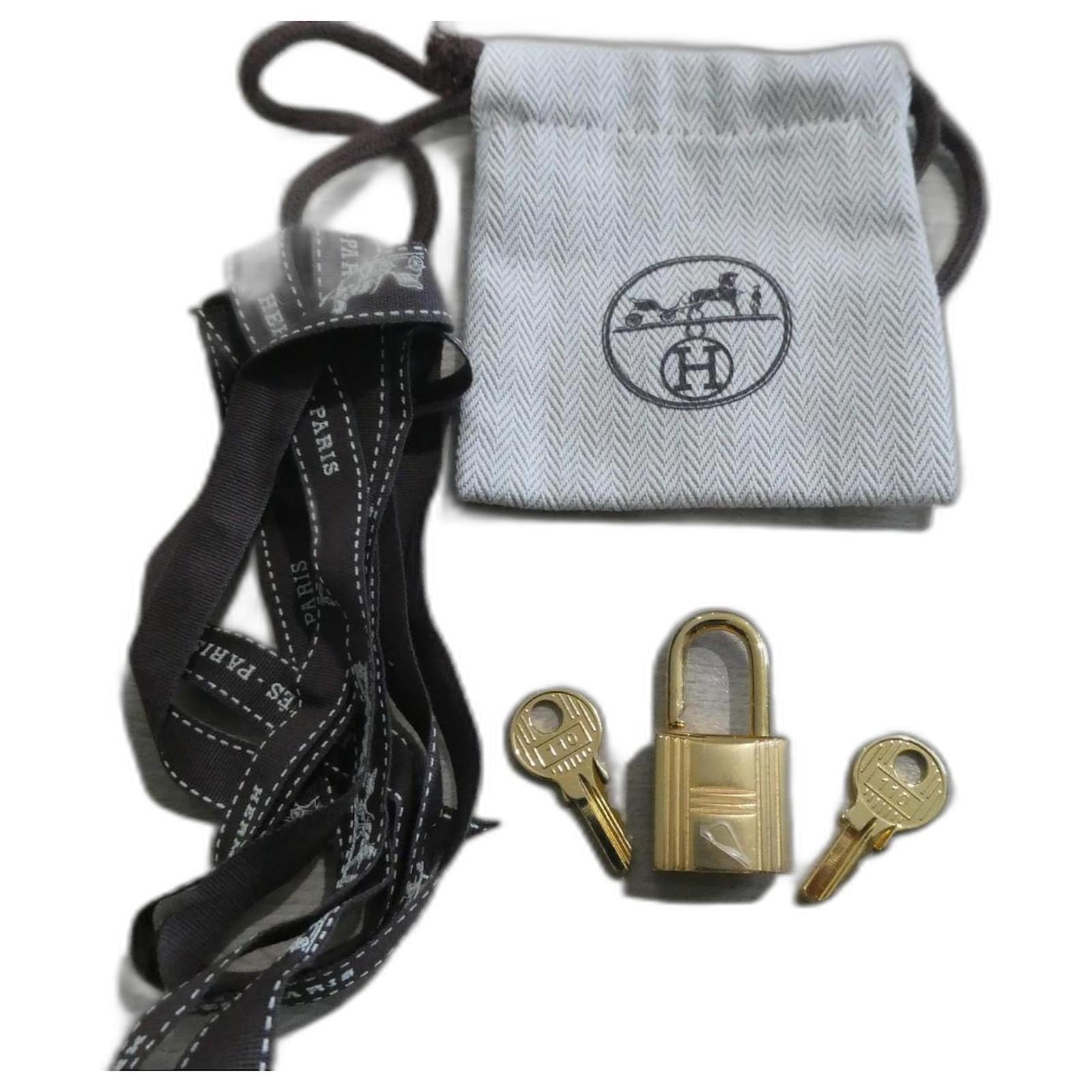 Hermès golden steel padlock NEW for Kelly, Birkin bag, dustbag box ...