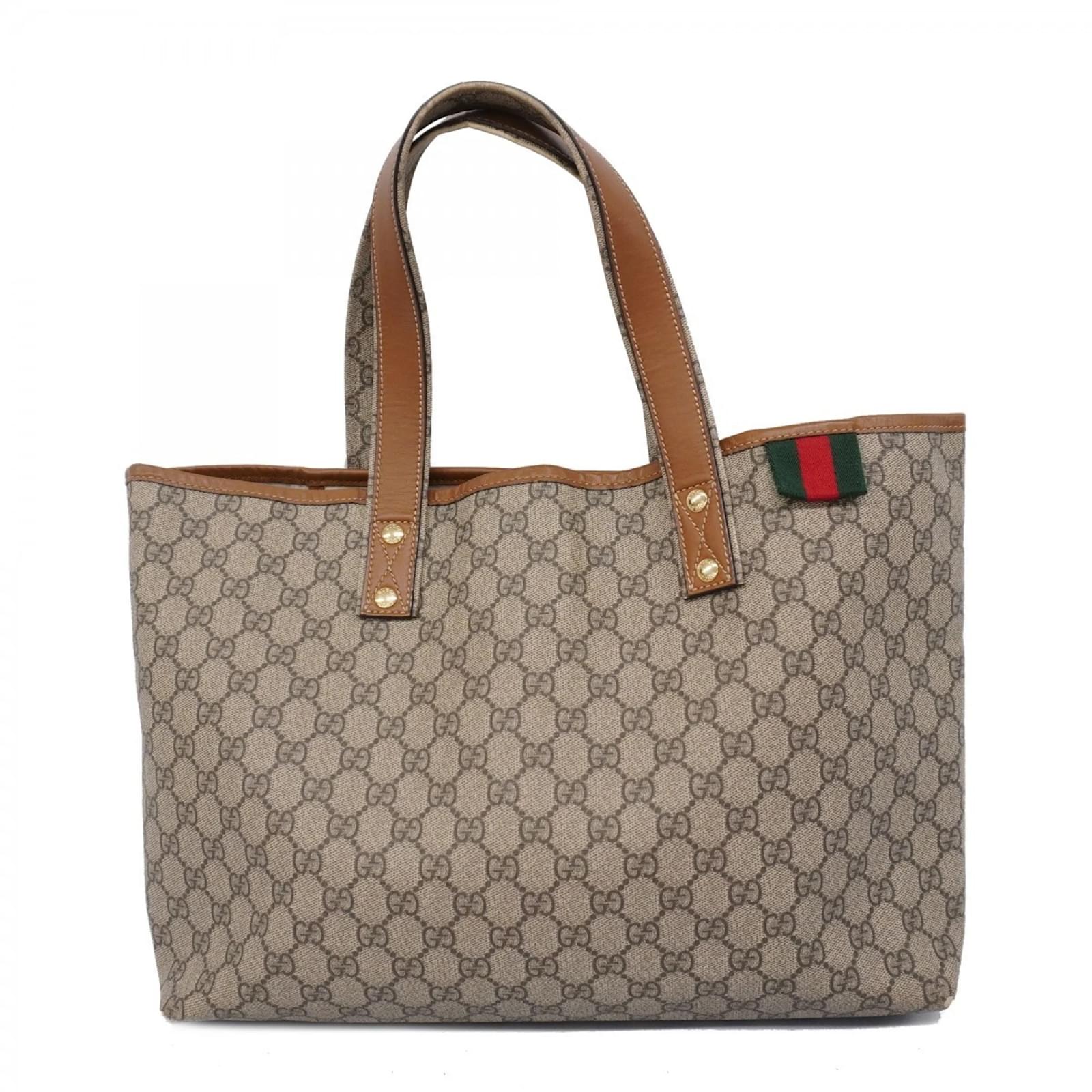 Gucci Tote Bag GG Supreme Sherry Line Brown Plastic ref.1699893 - Joli ...