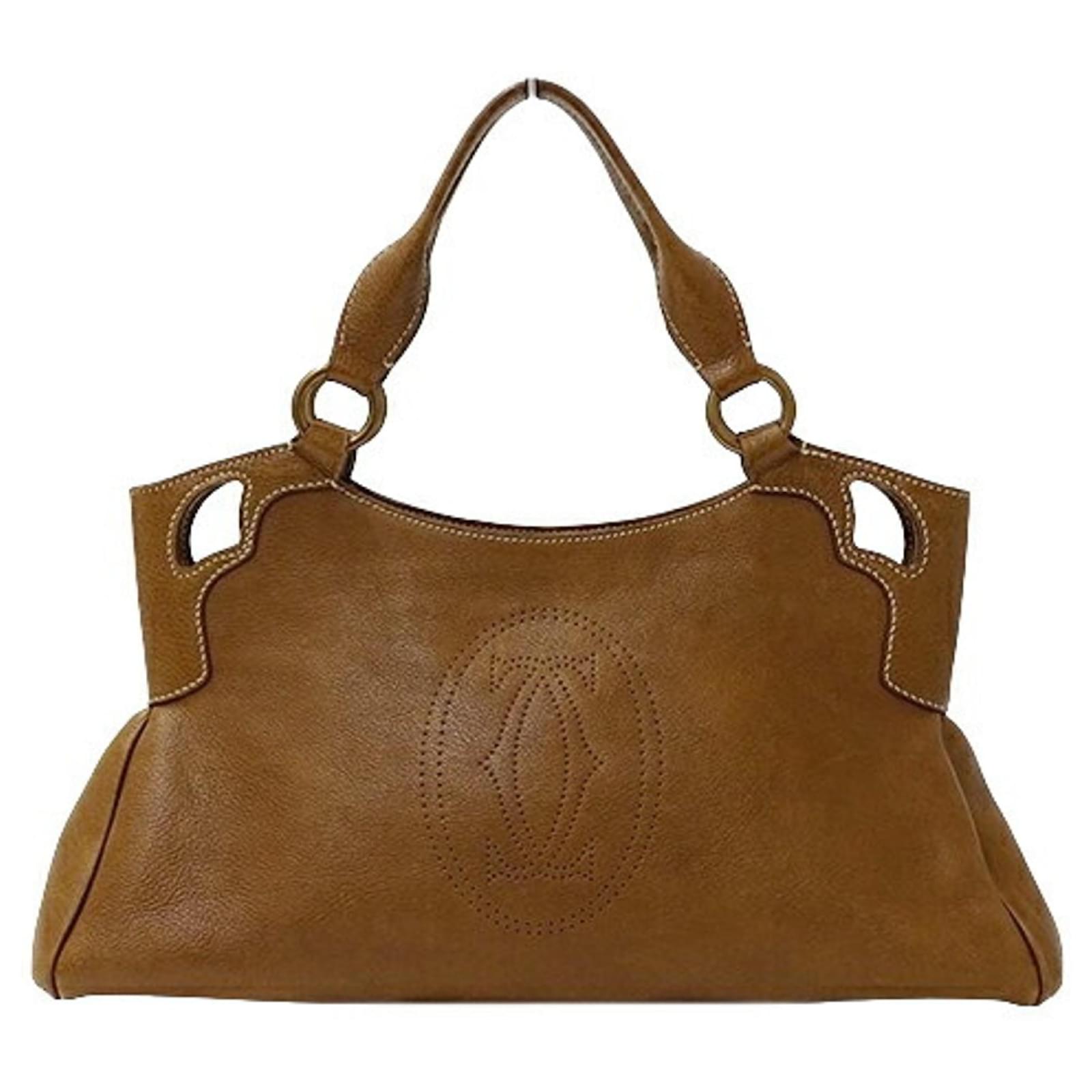 Cartier Marcello Leather Handbag Light brown ref.1700079 - Joli Closet