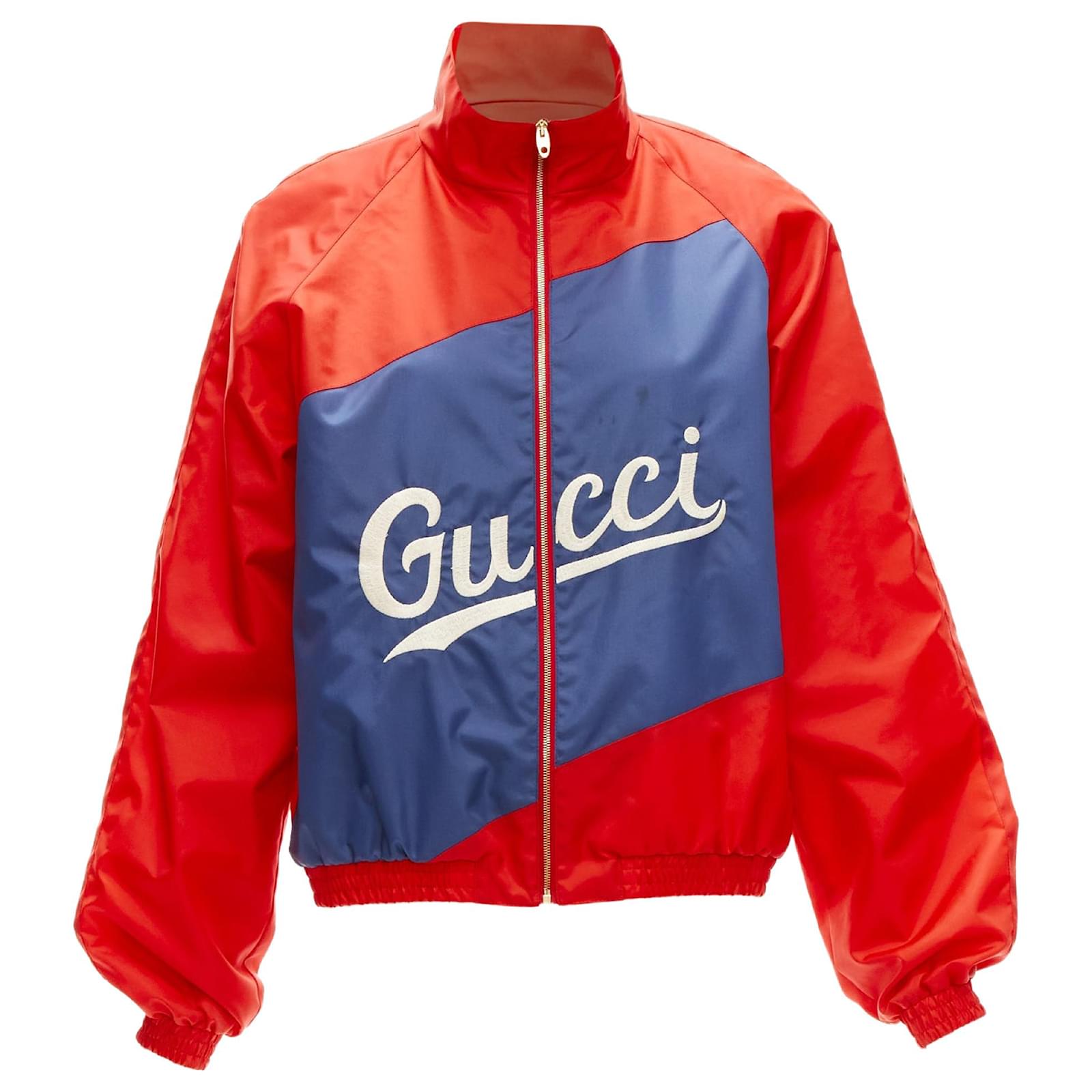 Gucci Script logo nylon track coach jacket Red Polyamide ref.1708254 ...