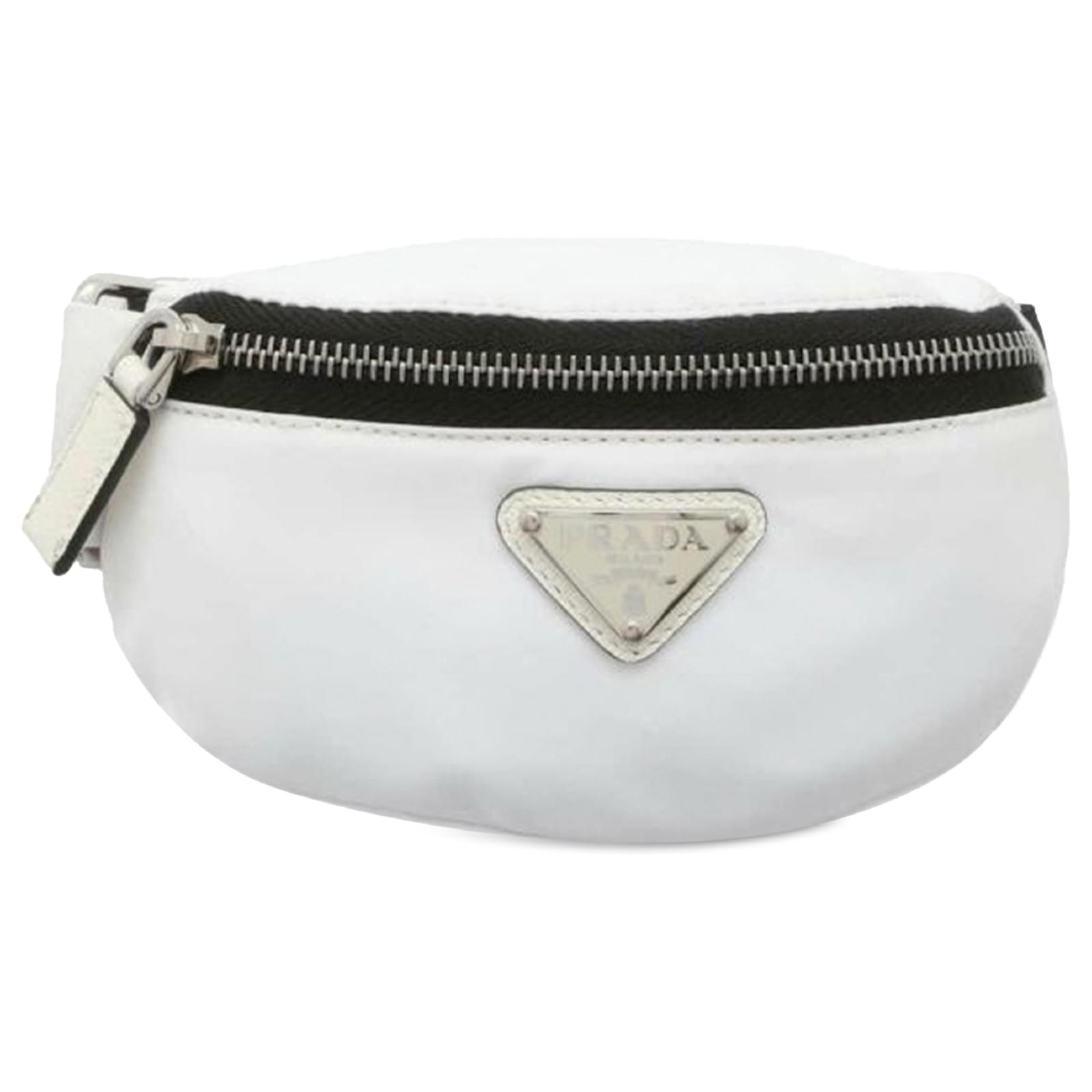 Prada White Mini Re-Nylon Travel Arm Pouch Cloth ref.1709122 - Joli Closet