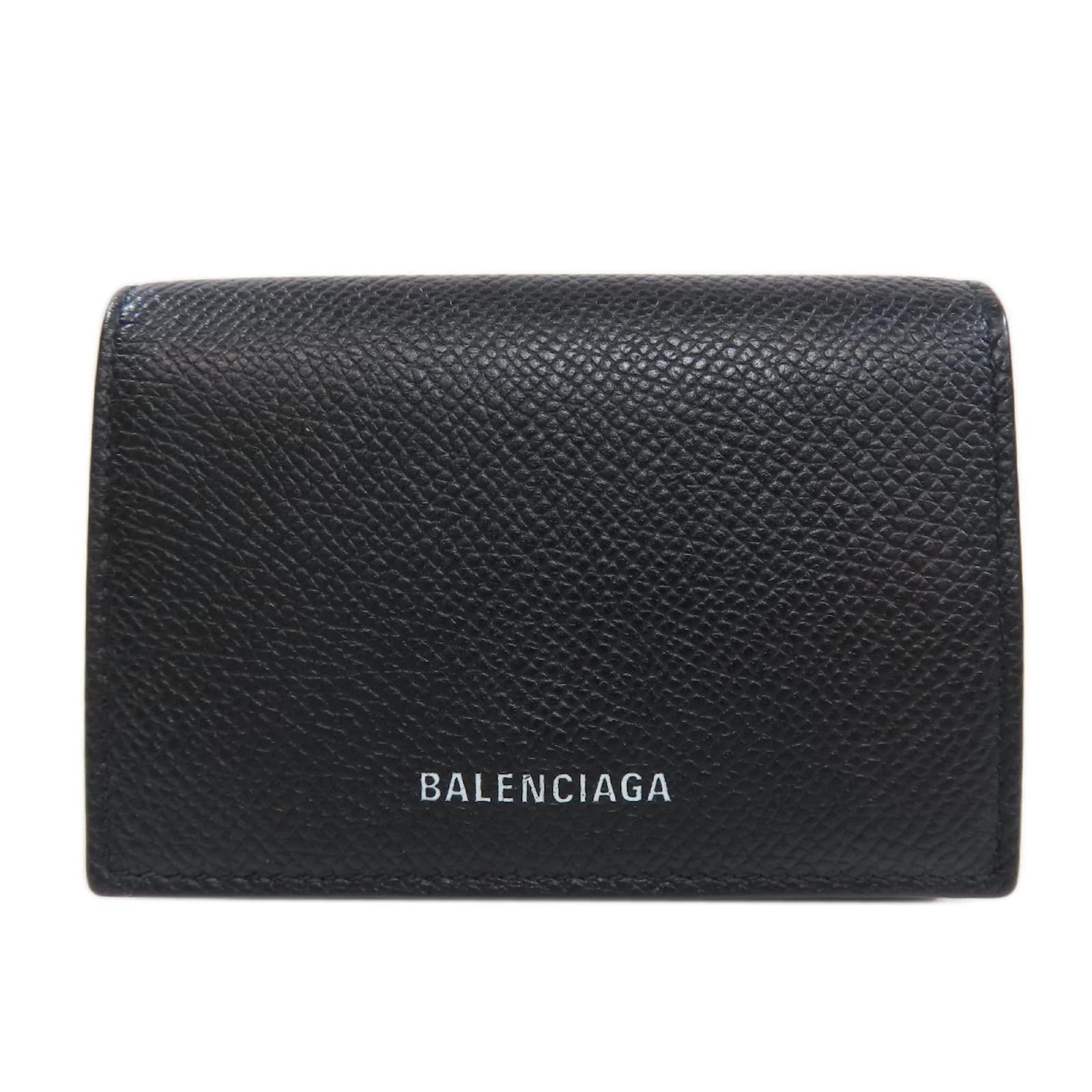 Balenciaga Tri-fold Leather Wallet Black ref.1709685 - Joli Closet