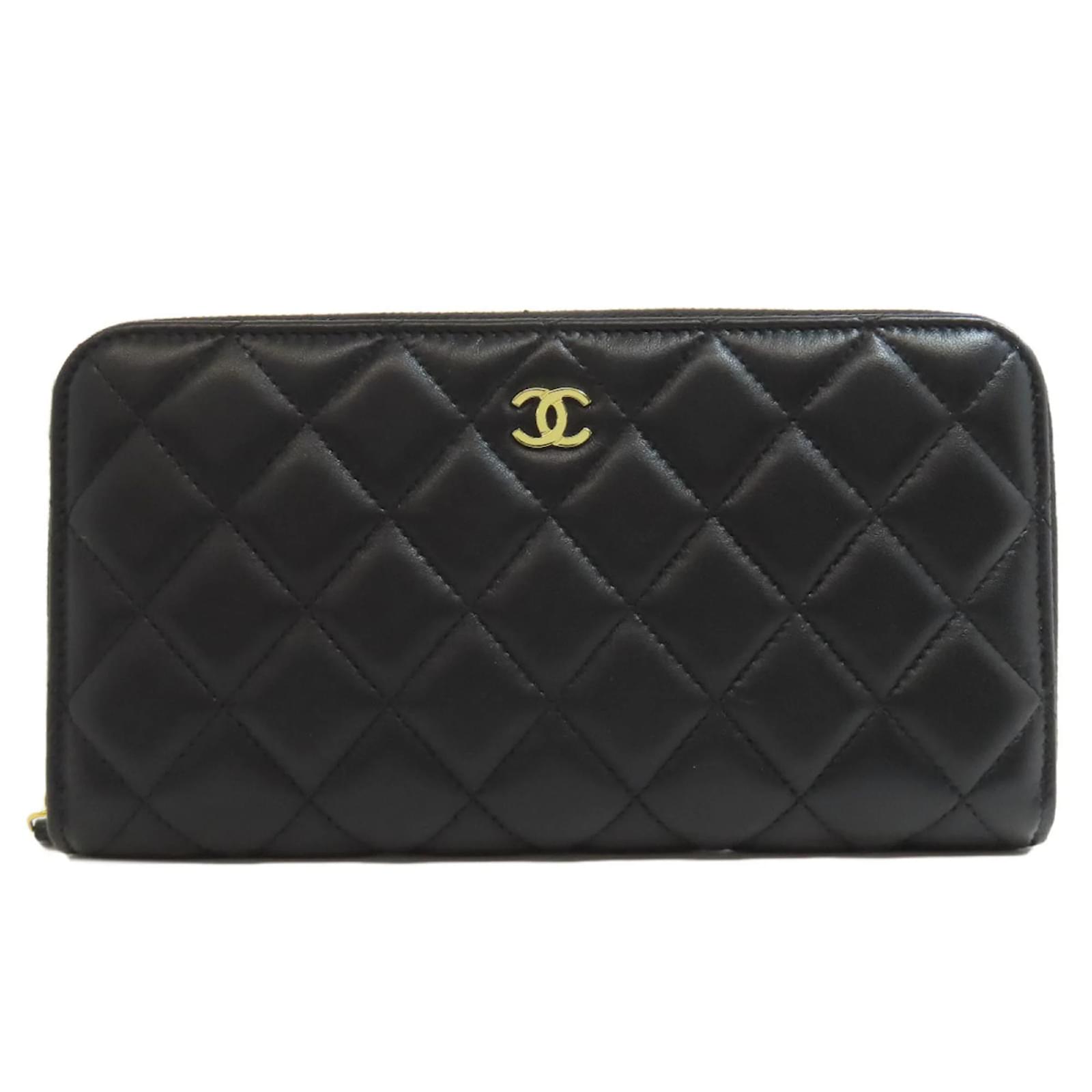 Chanel Matelasse Coco Mark Long Wallet Black Leather ref.1710027 - Joli ...