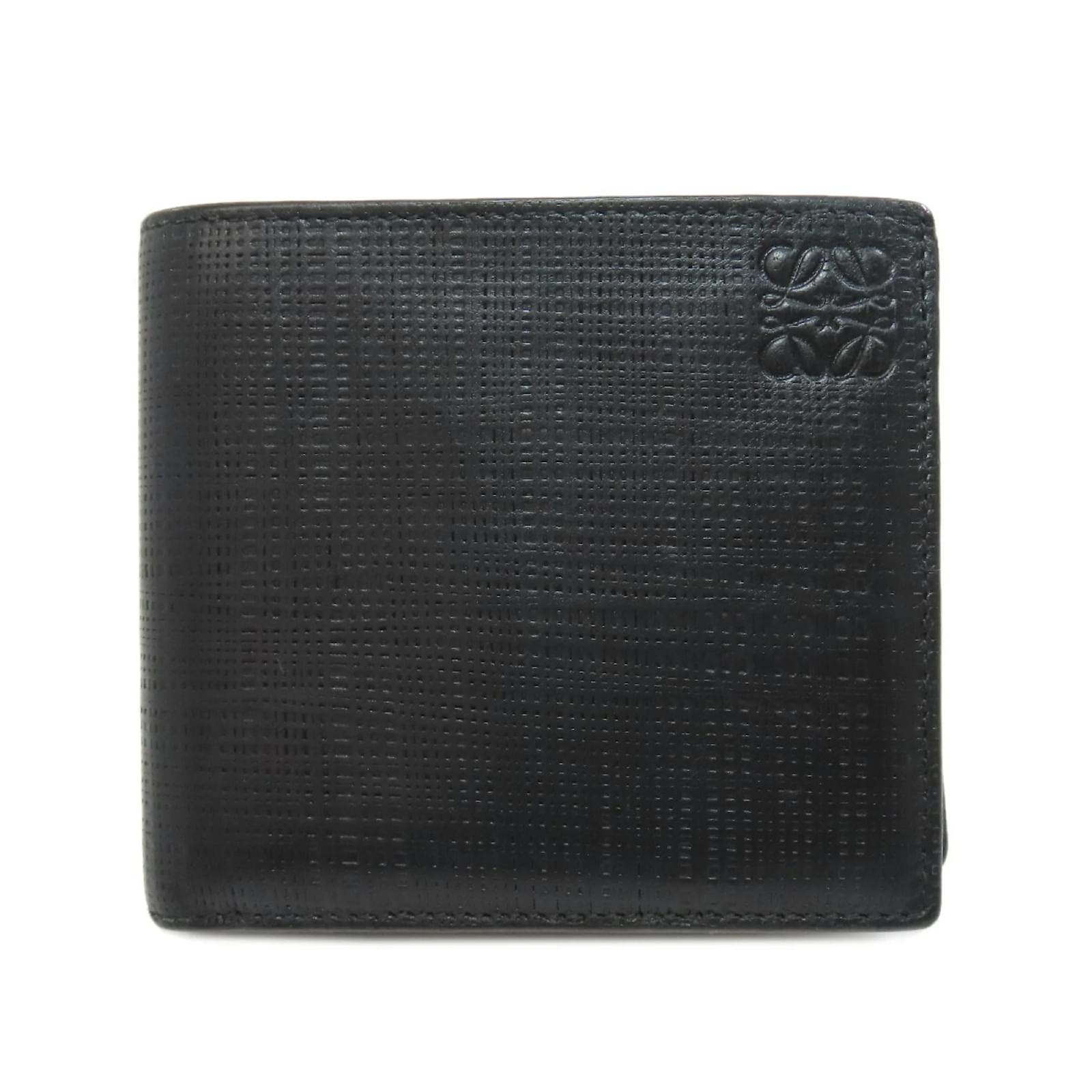 Loewe Anagram Bi-fold Wallet Black Leather ref.1710881 - Joli Closet