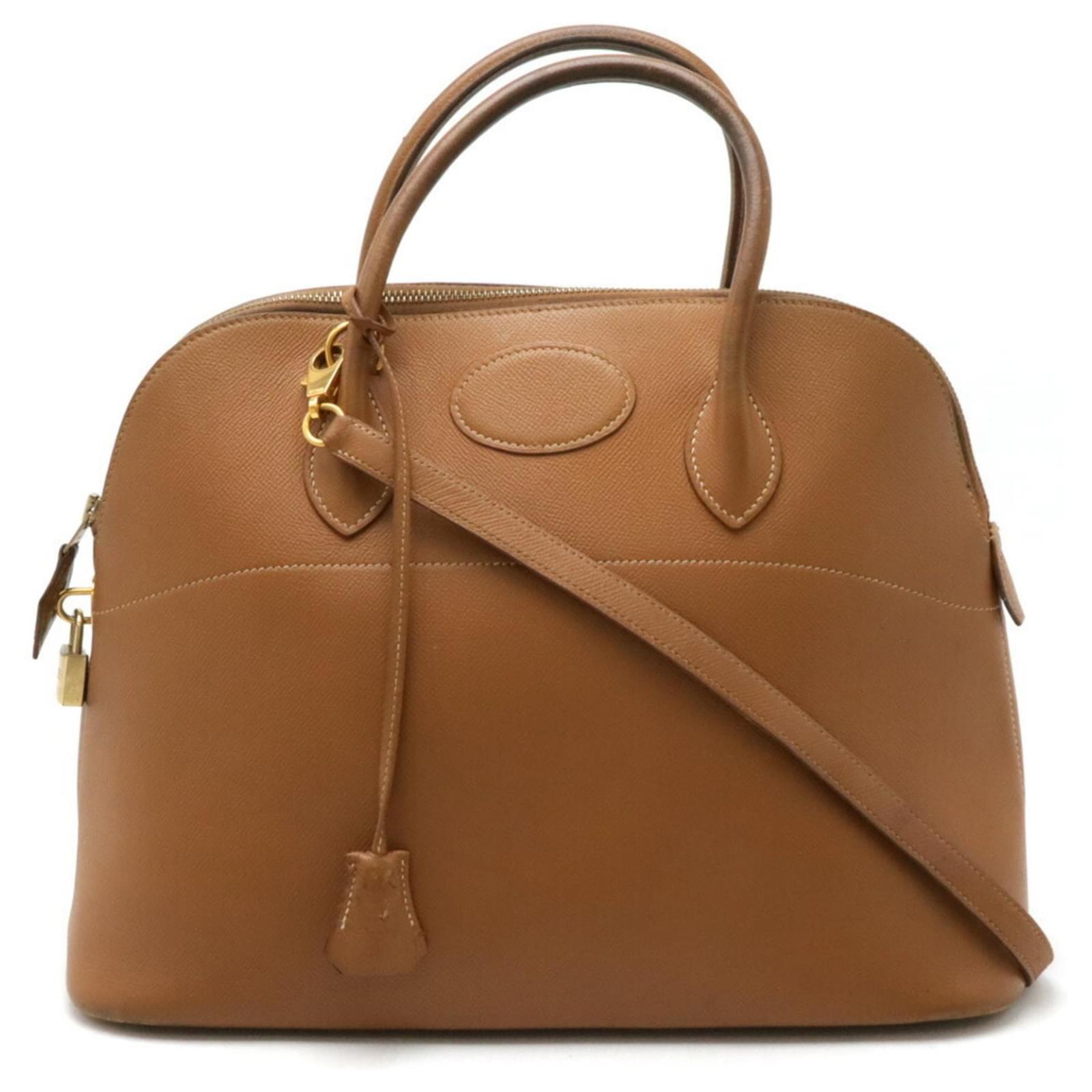 Hermès Hermes Bolide 37 Handbag in Gold Courchevel Leather Golden ref ...