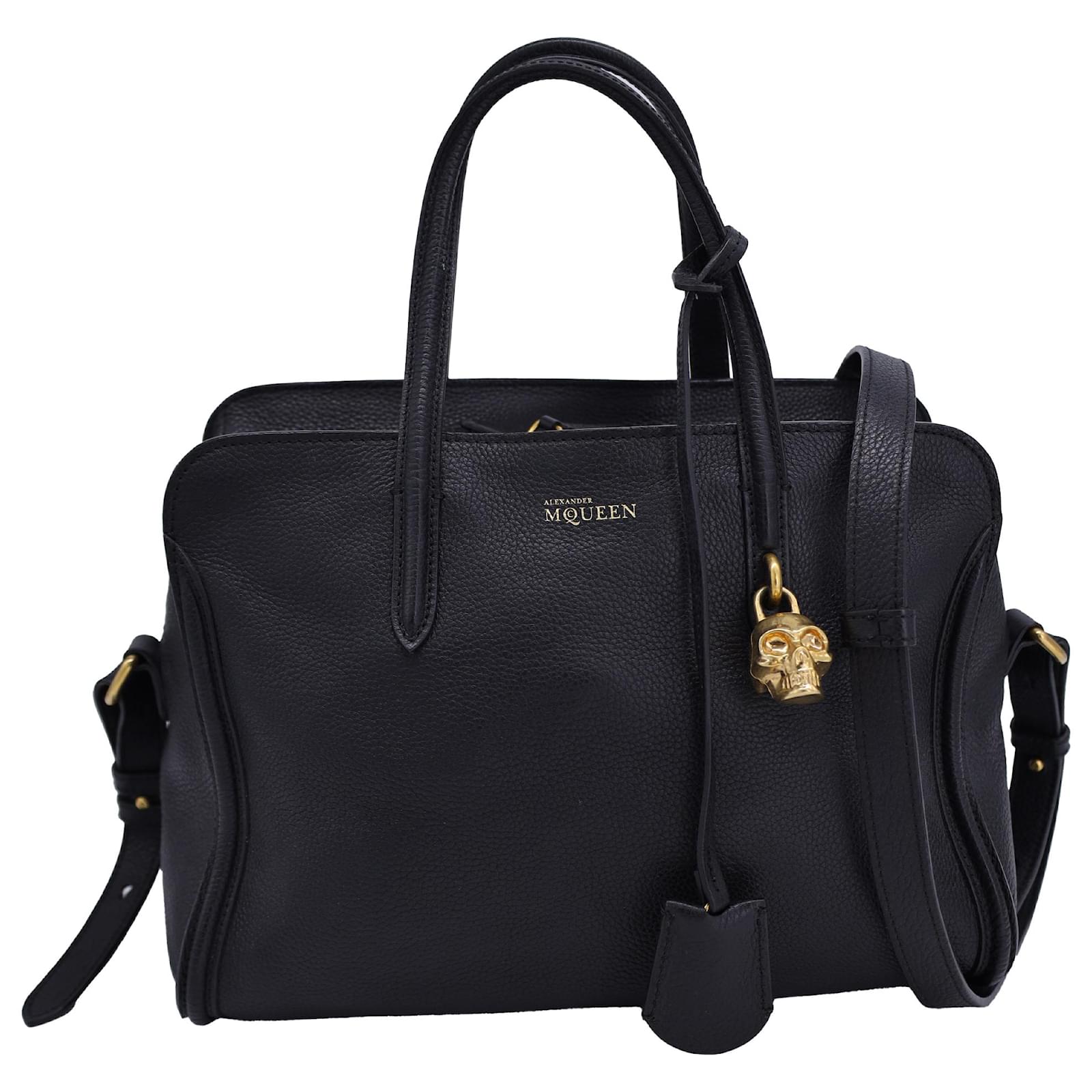 Alexander McQueen Medium Skull Padlock Tote in Black Leather ref ...