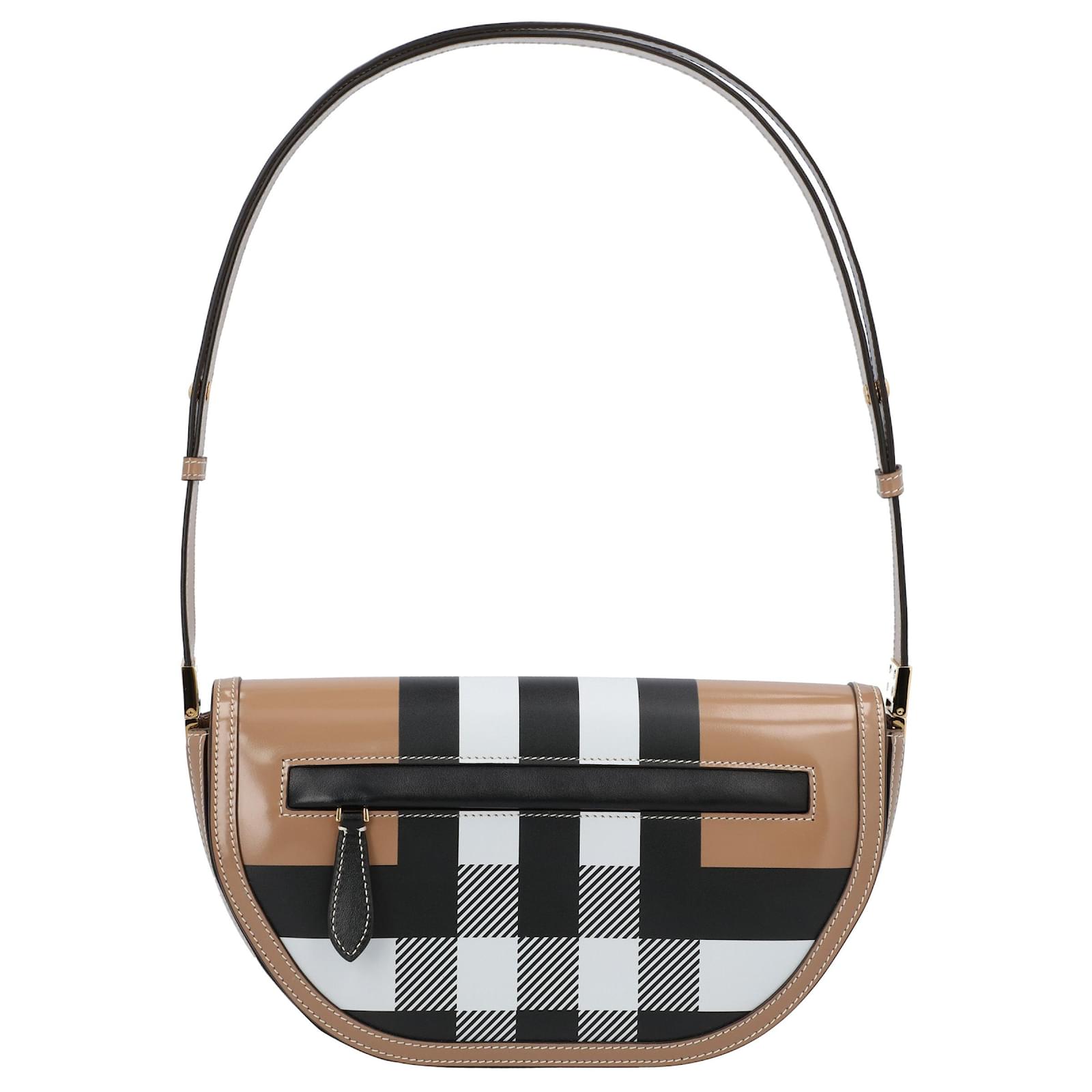 Burberry Olympia Small Check Brown Leather ref.1711252 - Joli Closet