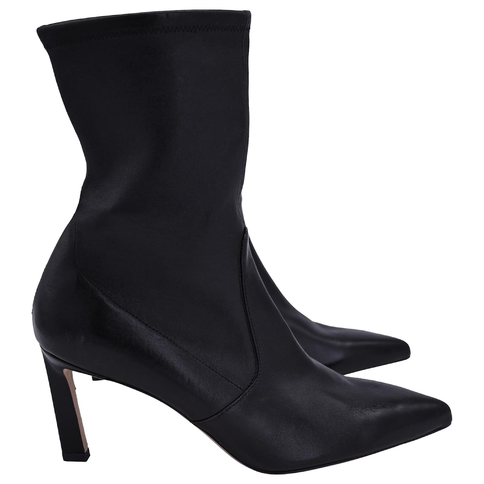 Stuart Weitzman Stuart Ankle Boots in Black Leather ref.1711467 - Joli ...