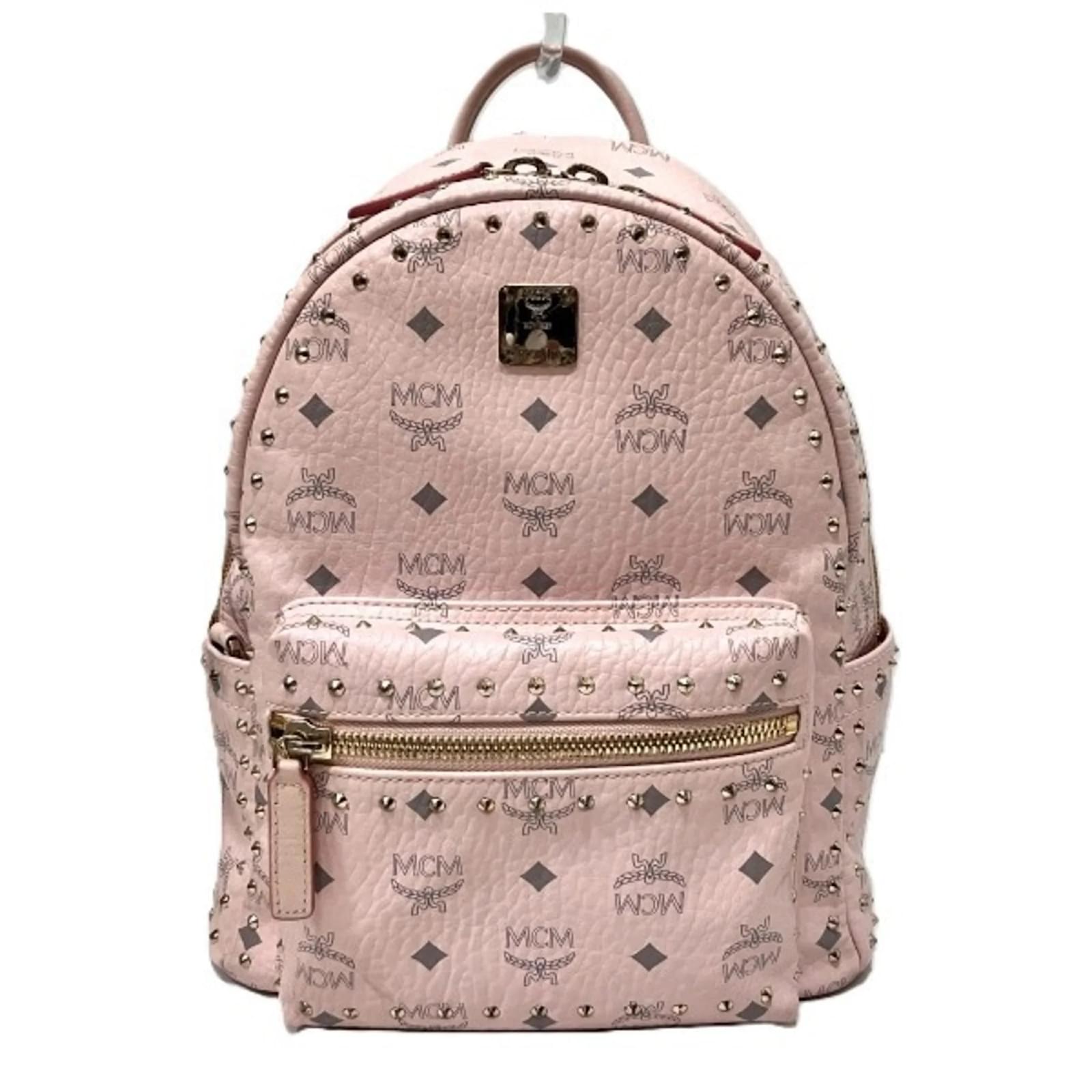 MCM Stark Studs Visetos Backpack in Powder Pink Leather ref.1711689 ...