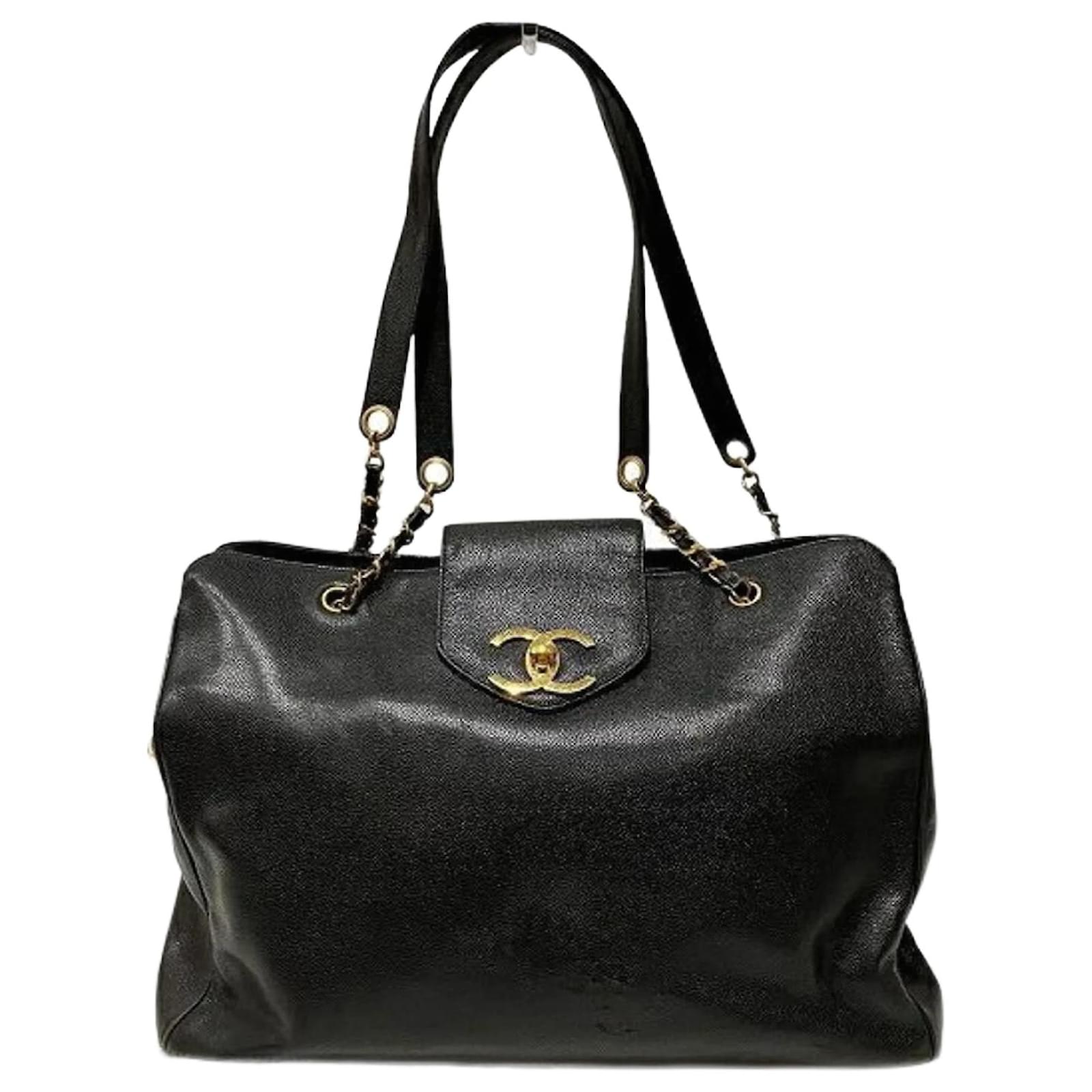 Sac à main Chanel Coco Mark Supermodel Chain Tote Cuir Noir ref.1712181 ...