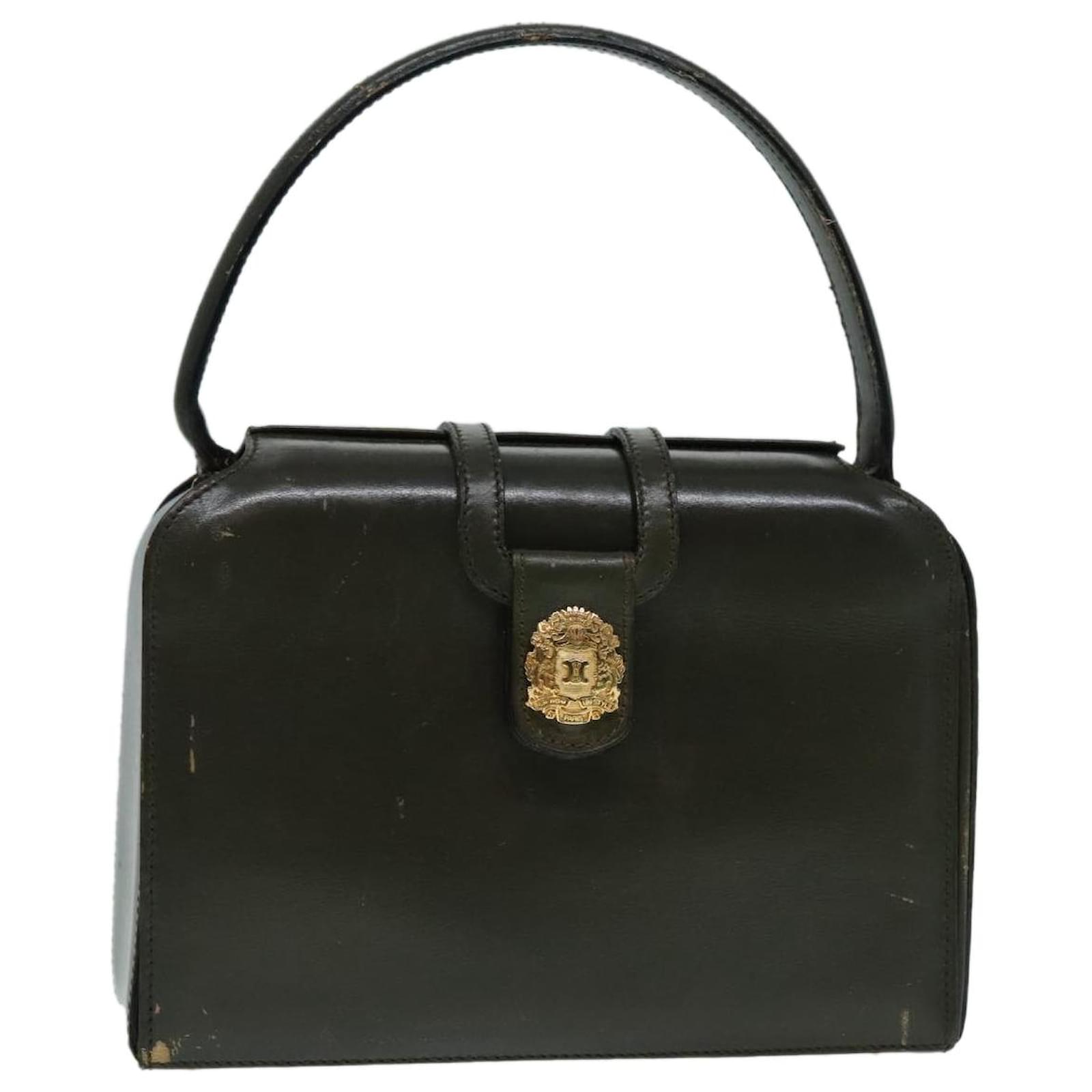Céline CELINE Hand Bag Leather Green Gold Auth 92104 Golden ref.1712475 ...