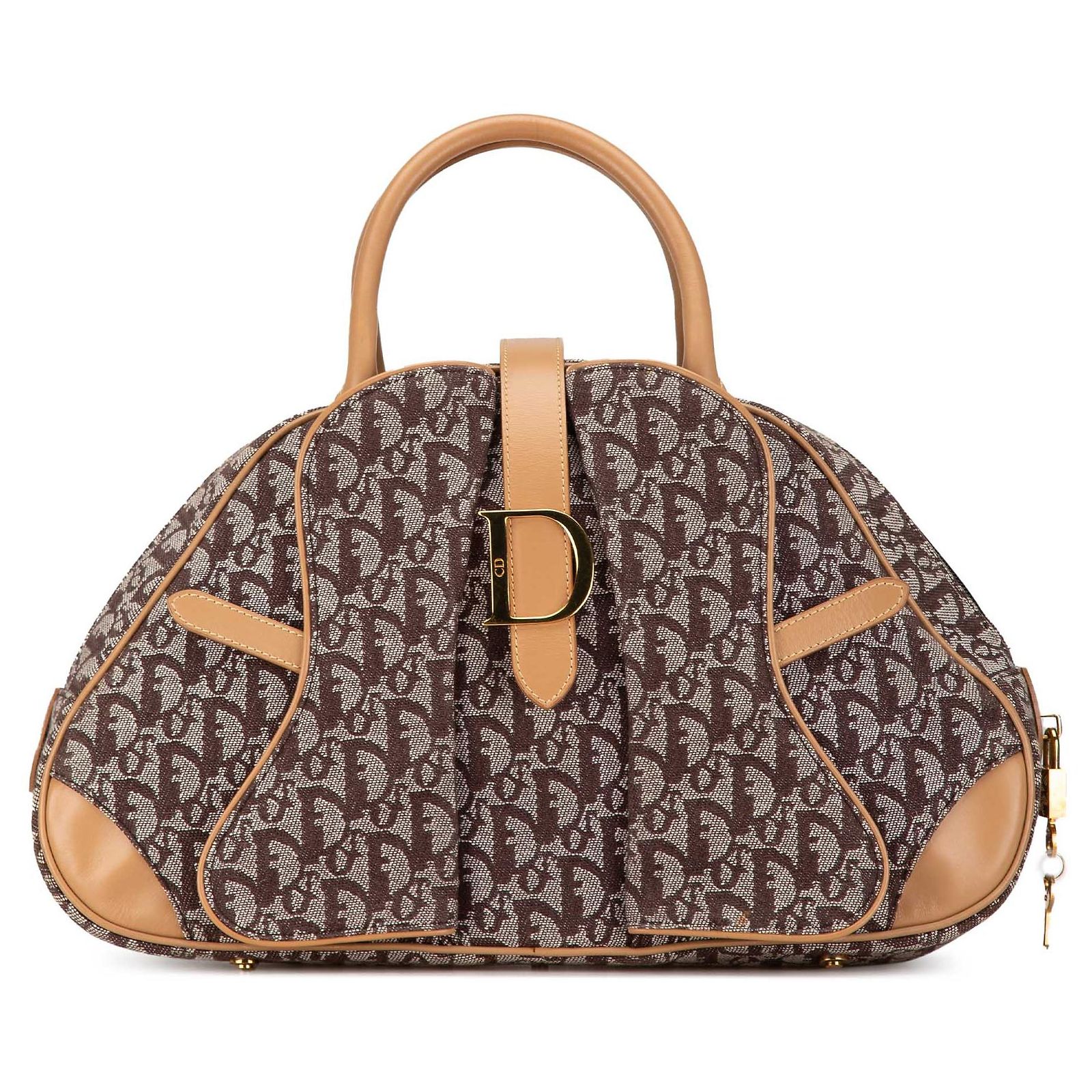 Brown Dior Oblique Double Saddle Bowler Handbag Leather ref.1715330 ...
