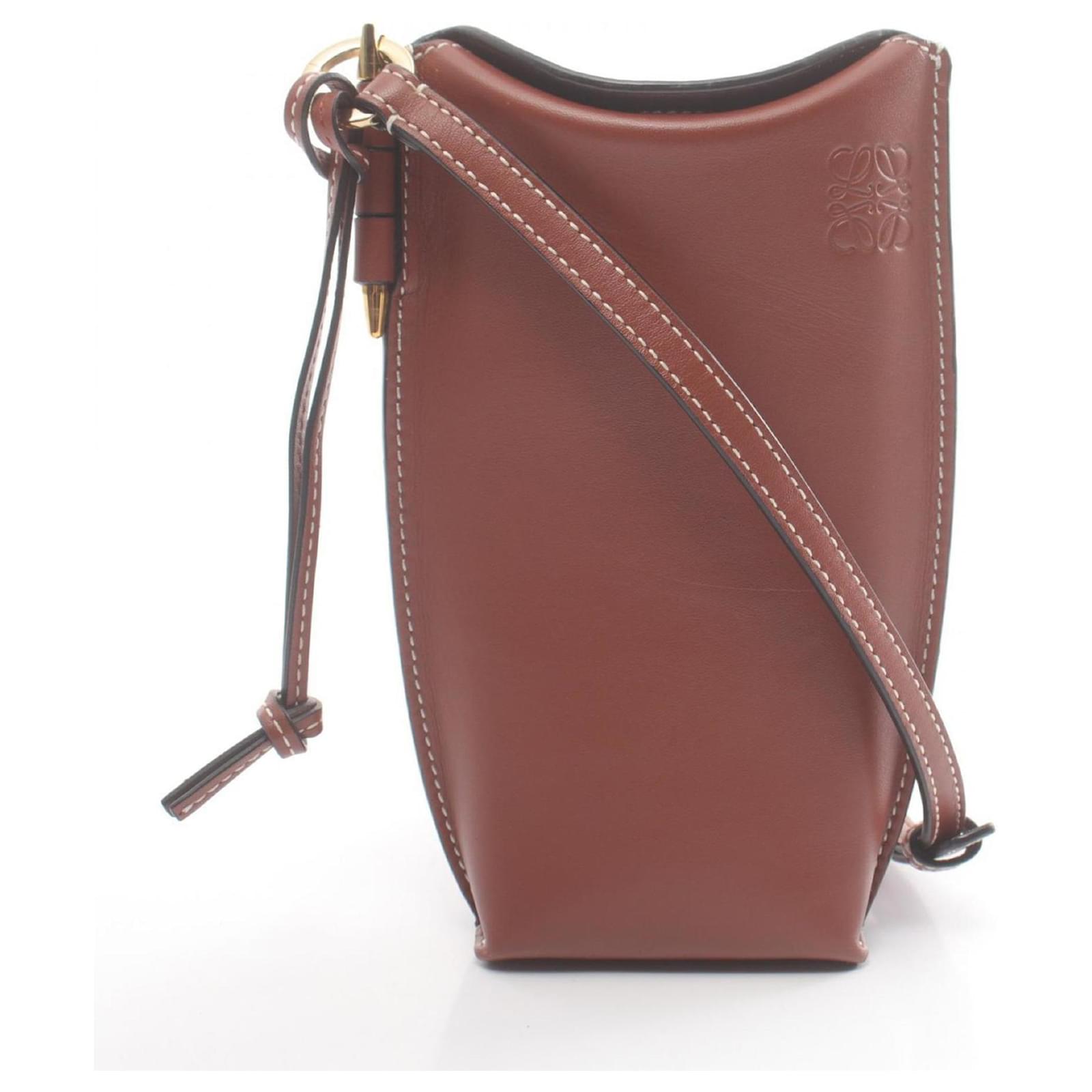 Loewe Gate Pocket Shoulder Bag Brown Leather ref.1716385 - Joli Closet