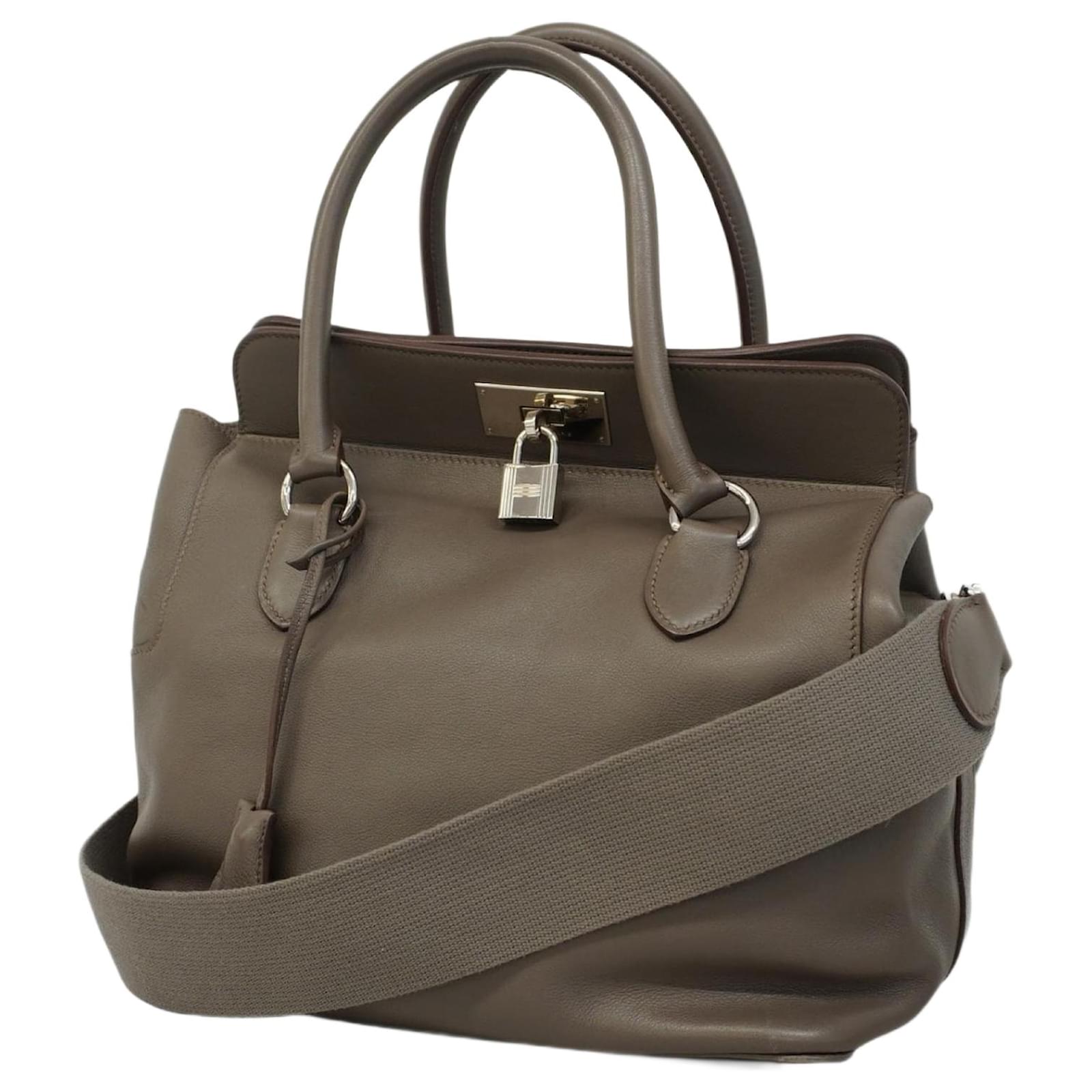 Hermès Hermes Toolbox 26 Handbag in Etain Grey Leather ref.1716517 ...
