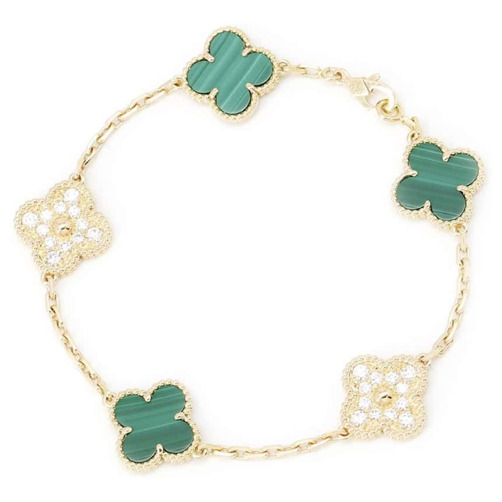 Van Cleef & Arpels Alhambra Charm Bracelet Golden Yellow gold ref ...