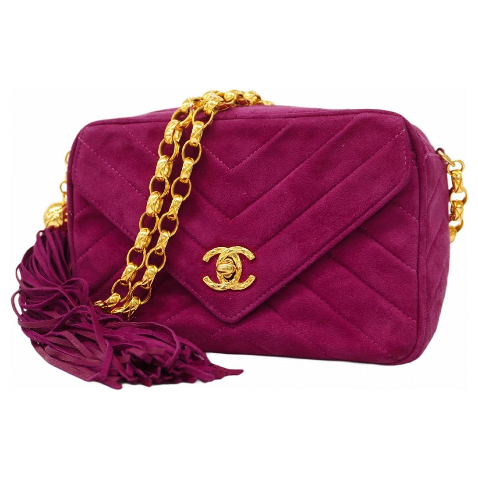 Chanel Purple Suede Shoulder Bag ref.1716756 - Joli Closet