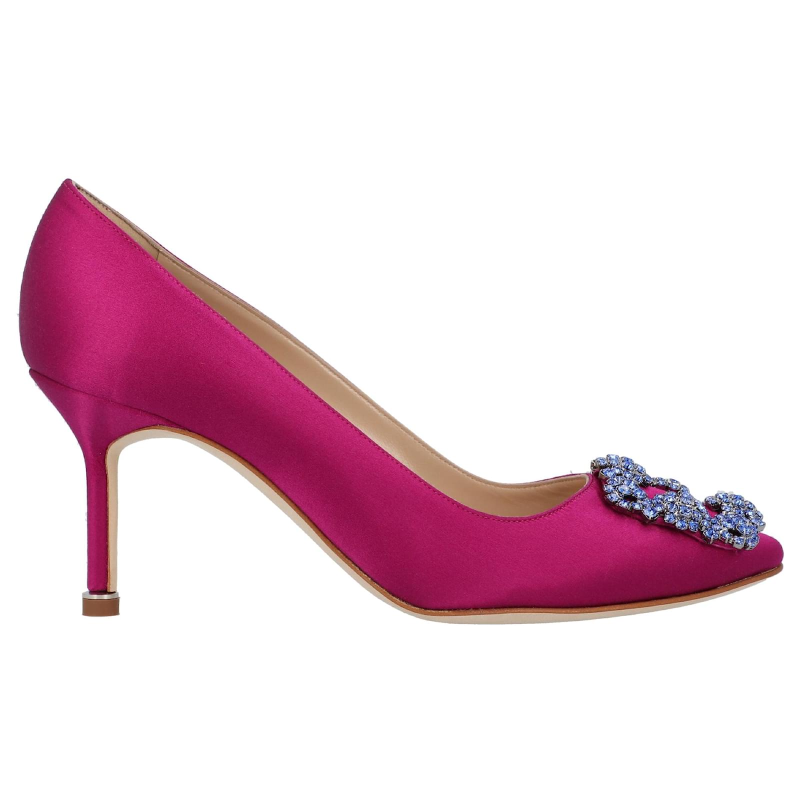 Manolo Blahnik Hangisi 070 Pump Pink Viscose Cellulose fibre ref ...