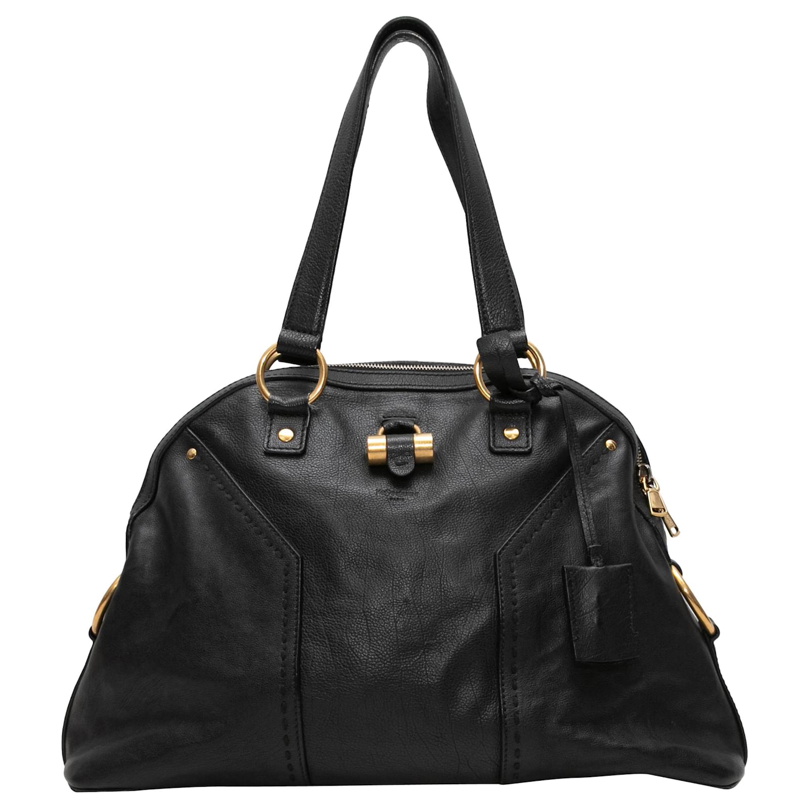 Black Yves Saint Laurent Muse Handbag Leather ref.1722303 - Joli Closet