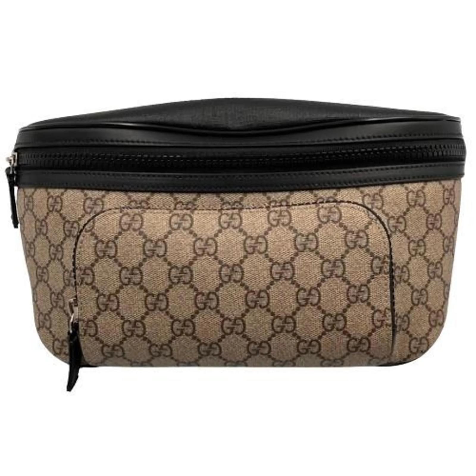 Gucci Body Bag GG Supreme Black Beige Leather Plastic ref.1722836 ...