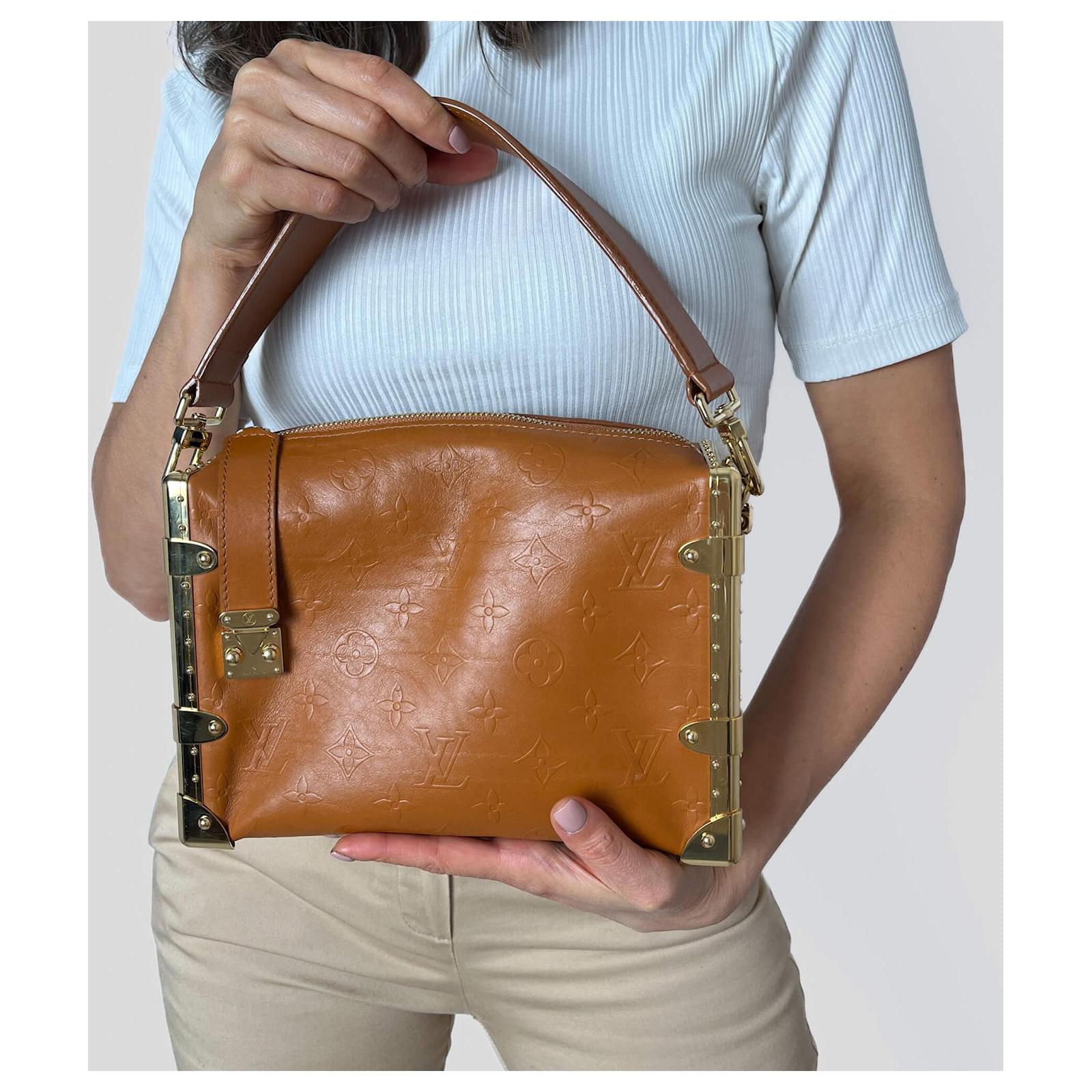 Louis Vuitton Side Trunk MM Embossed Monogram Leather Trunk Shoulder ...