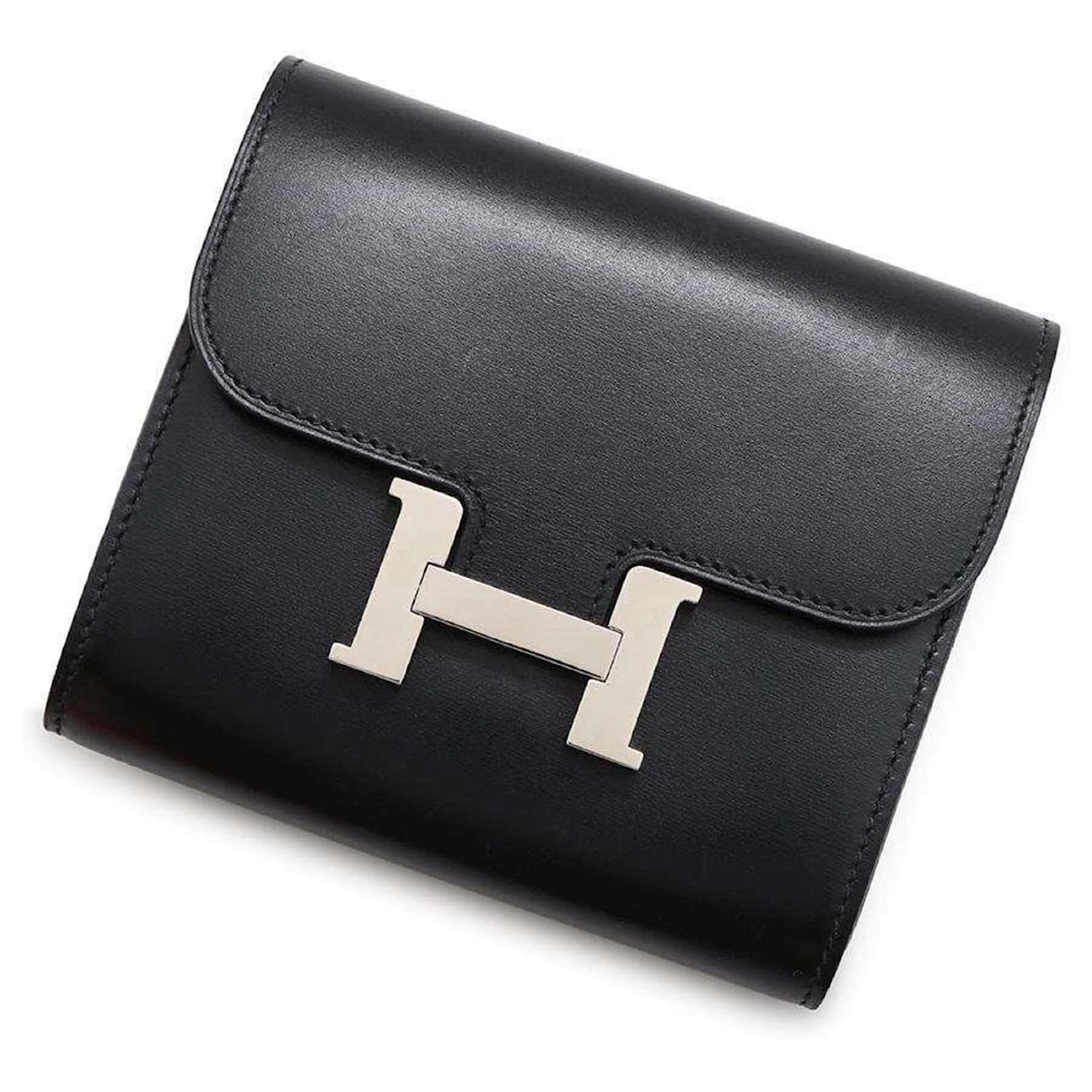 Hermès Hermes Constance Compact Wallet Black Leather ref.1729881 - Joli ...